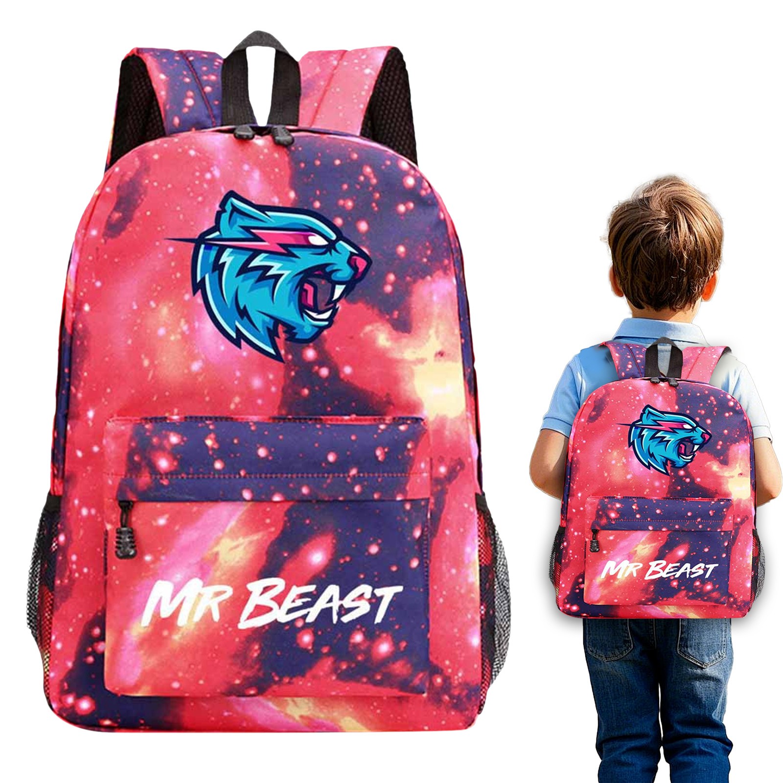 Mr Beast Lightning Cat 18" School Backpack - 2025 NEW Sturdy & Durable ...