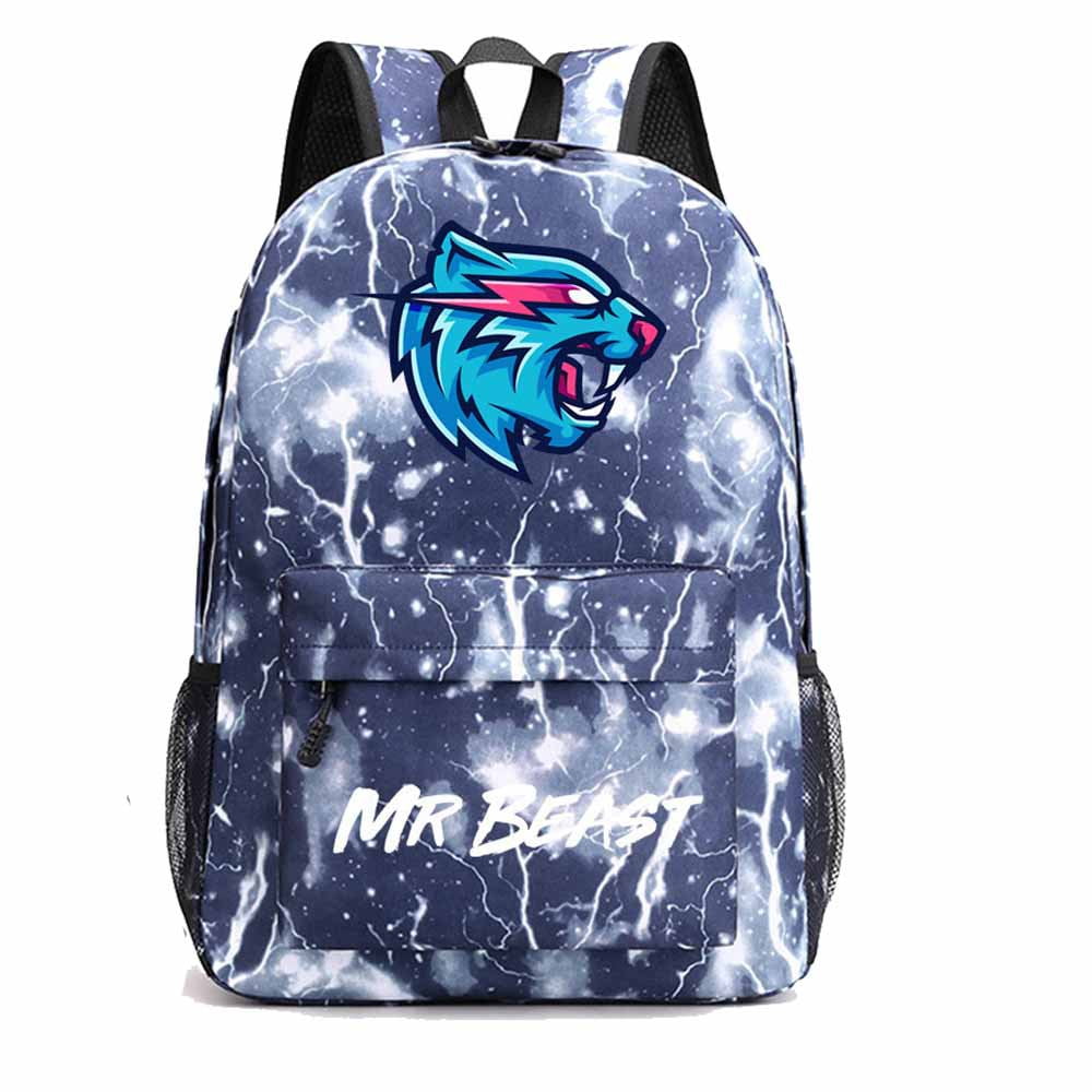Mr Beast Lightning Cat Backpacks Cartoon Backpack 3D Printed Laptop Bag ...