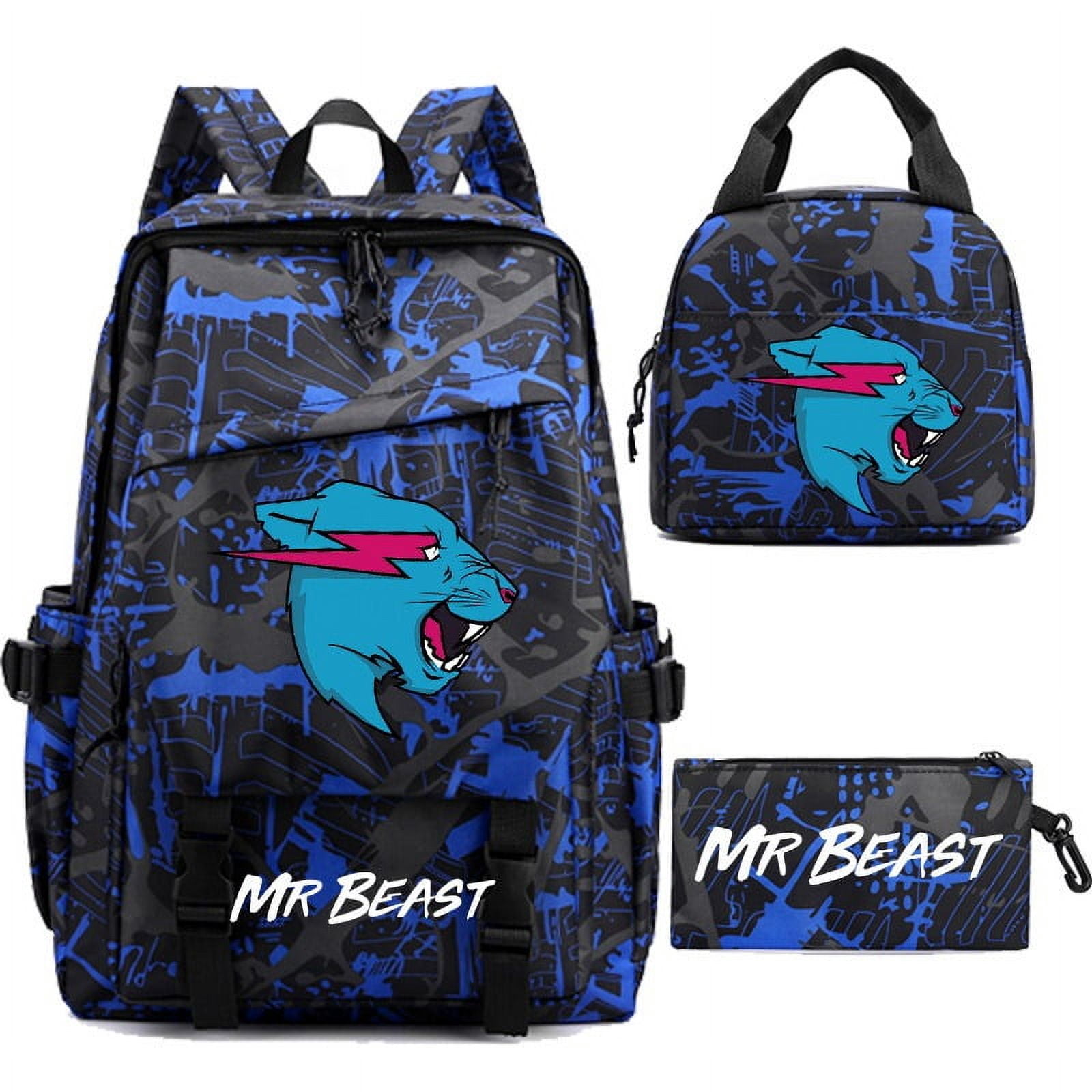Mr Beast Lightning Cat backpack, outdoor travel bag, student schoolbag ...