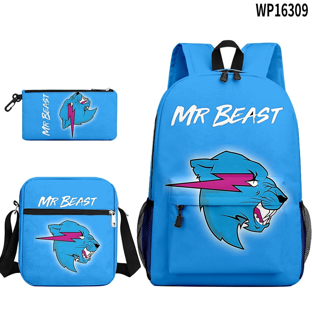 Mr Beast Lightning Cat backpack three-piece set Laptop Backpack for ...