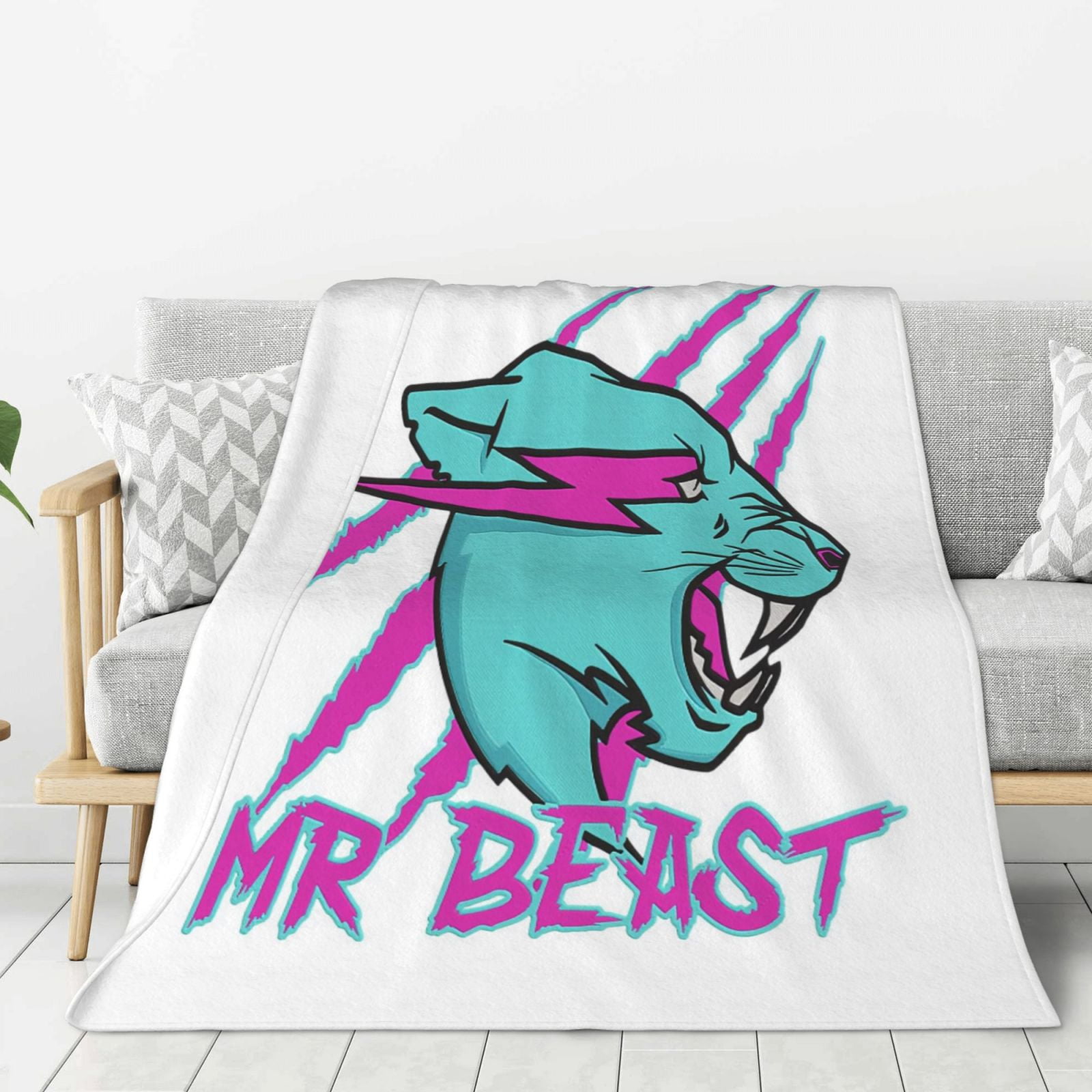 Mr Beast Logo Embroidery Designs Cooling Blanket,Throw Blanket,Fleece ...