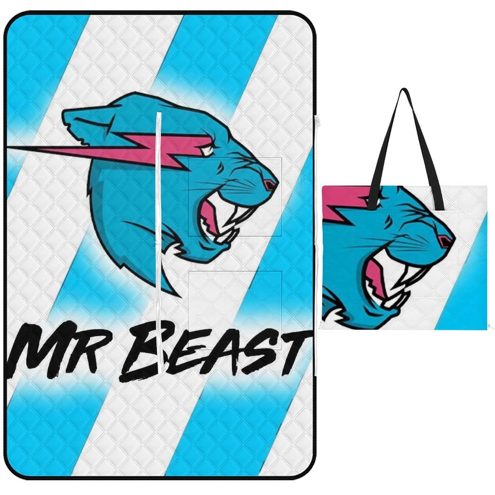 Mr Beast Logo Picnic Blanket,Foldable Waterproof Sand Mat,Extra Large ...