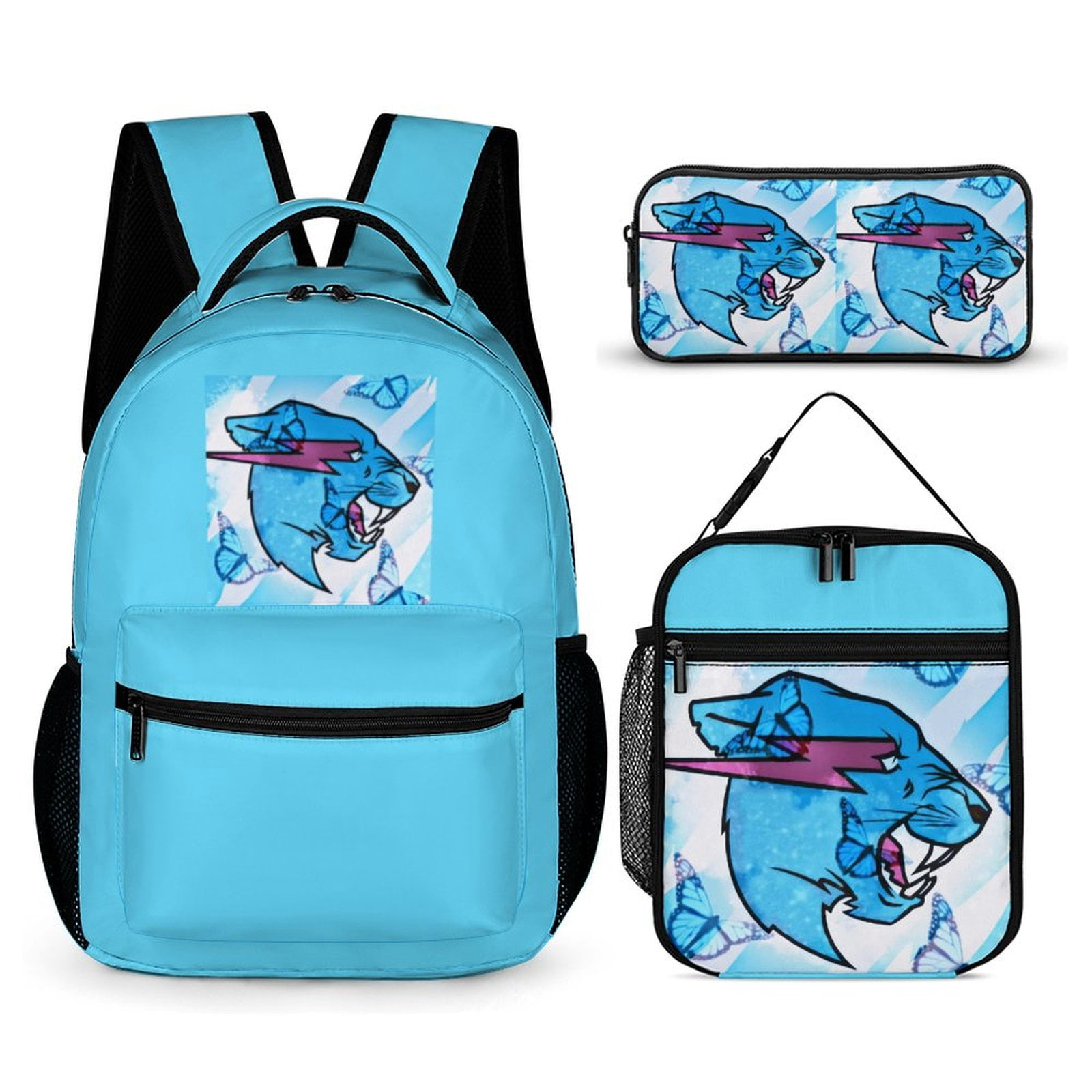 Mr Beast School Backpack with Lunch Box and Pencil Cas Backpack Set ...
