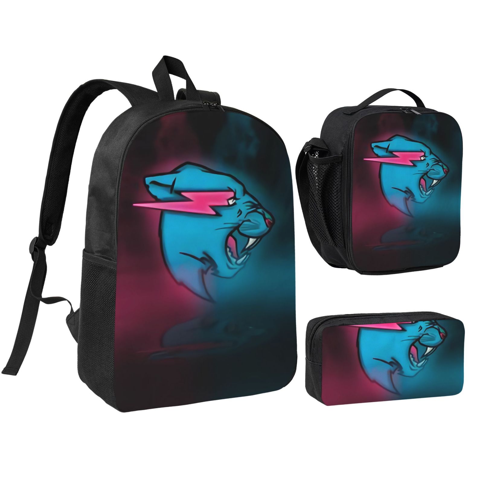 Mr Beast School Backpack with Lunch Box and Pencil Cas Backpack Set ...