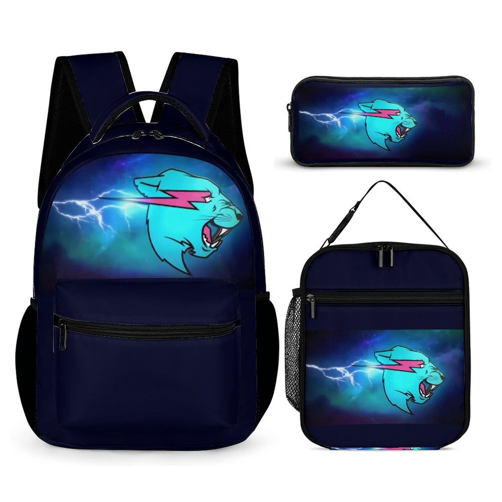 Mr Beast School Backpack with Lunch Box and Pencil Cas Backpack Set ...