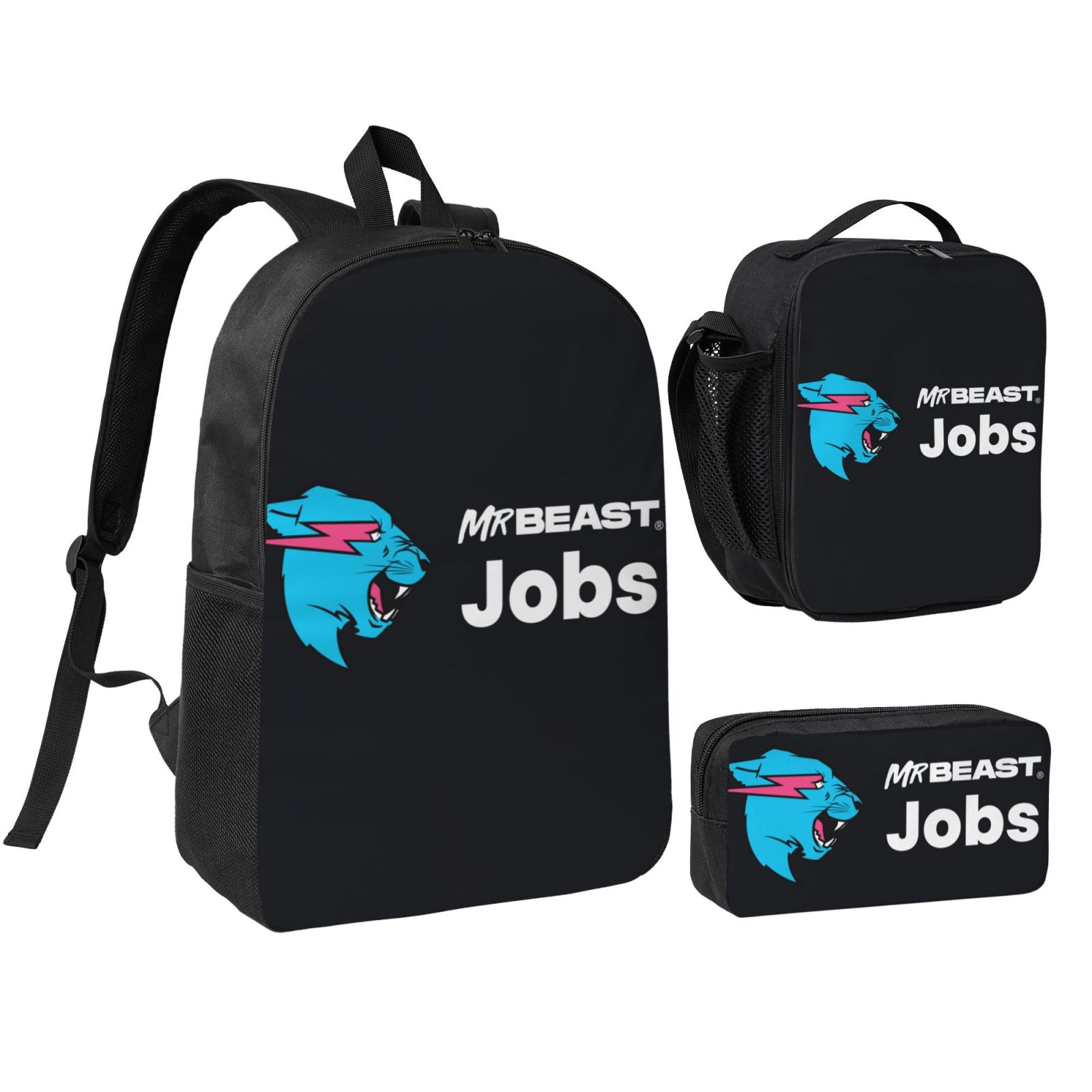 Mr Beast Wallpapers School Backpack with Lunch Box and Pencil Cas ...