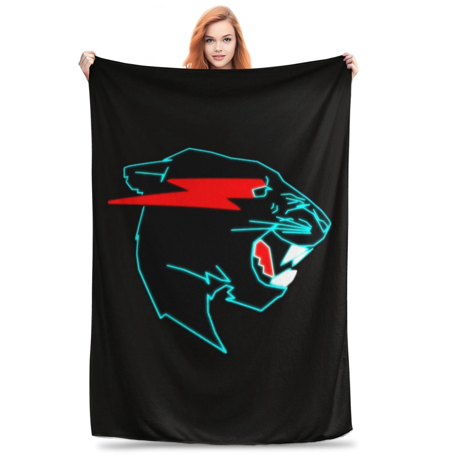 Mr-Beast logo Neon Blanket Super Soft Throw Blanket Lightweight Blanket ...