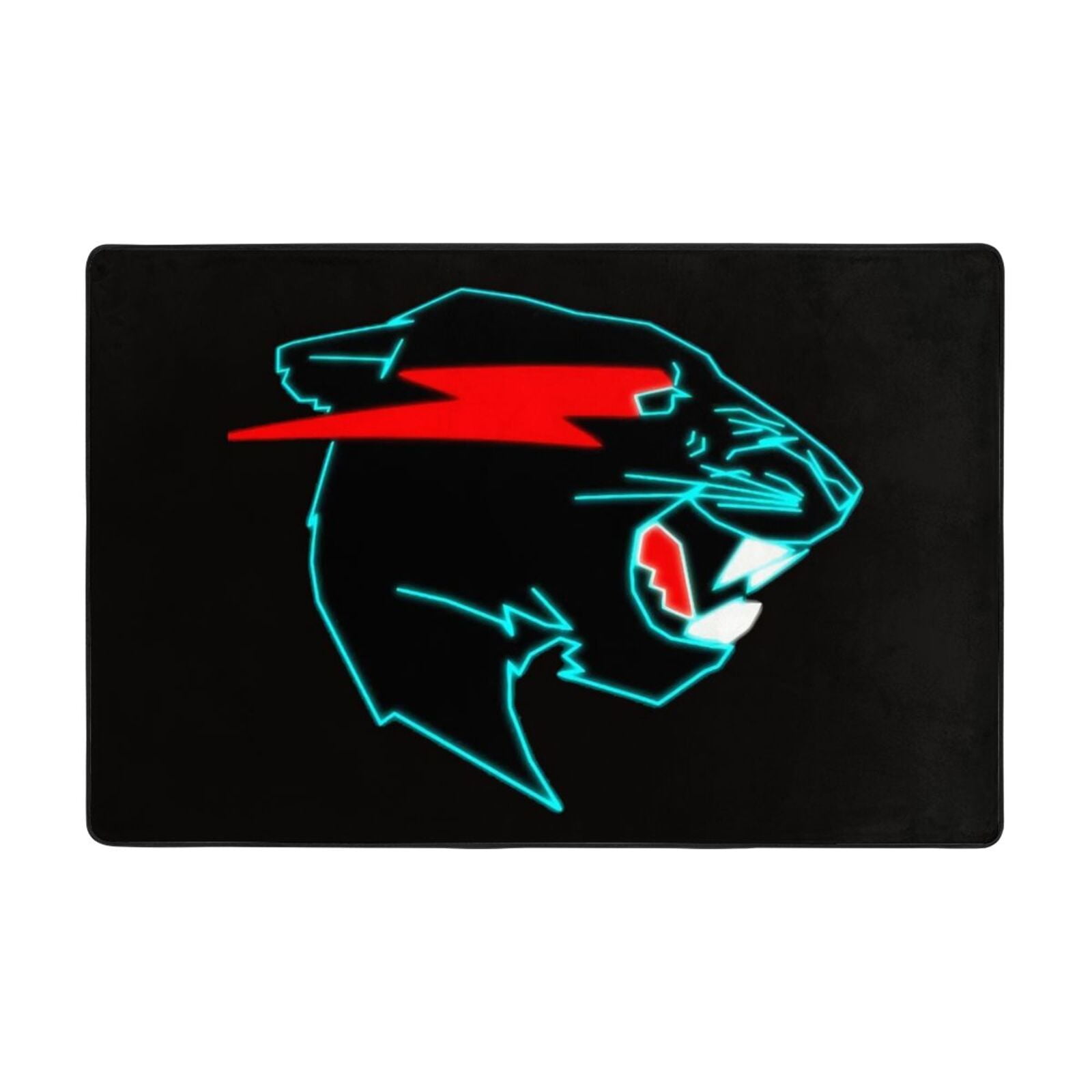 Mr-Beast logo Neon Gamer Rug Room Non-Slip Gaming Rug Cool Graffiti ...