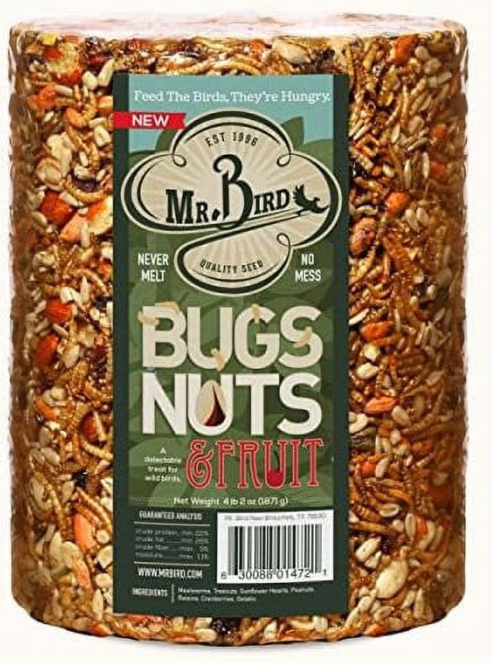 Mr. Bird Wild Bird Seed Large Cylinder Bugs, Nuts & Fruit 4 lbs. 2 oz ...