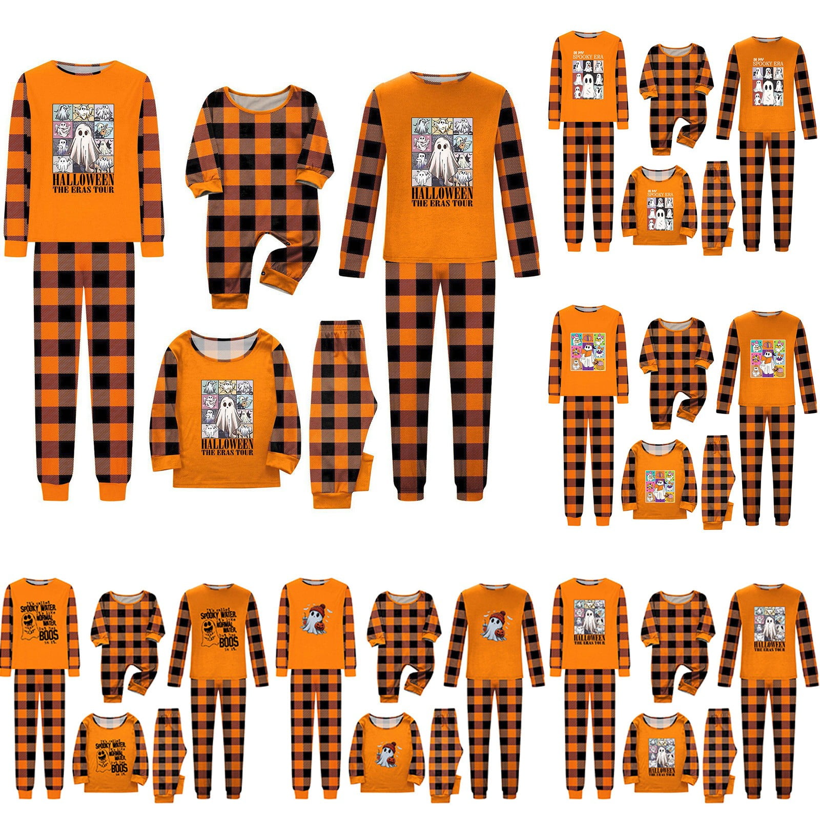 Mr.Boo Ghost Plaid Christmas Pajamas, Matching Family Outfits Adorable ...