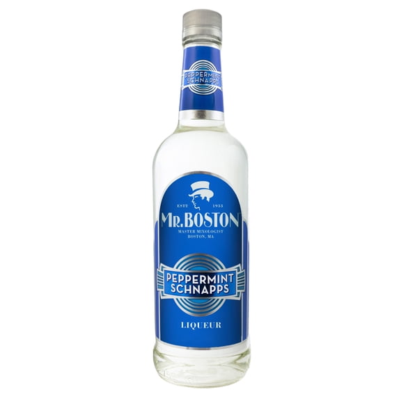Mr. Boston Peppermint Schnapps Liqueur, 750ml, 27% Alcohol, Cocktail ...