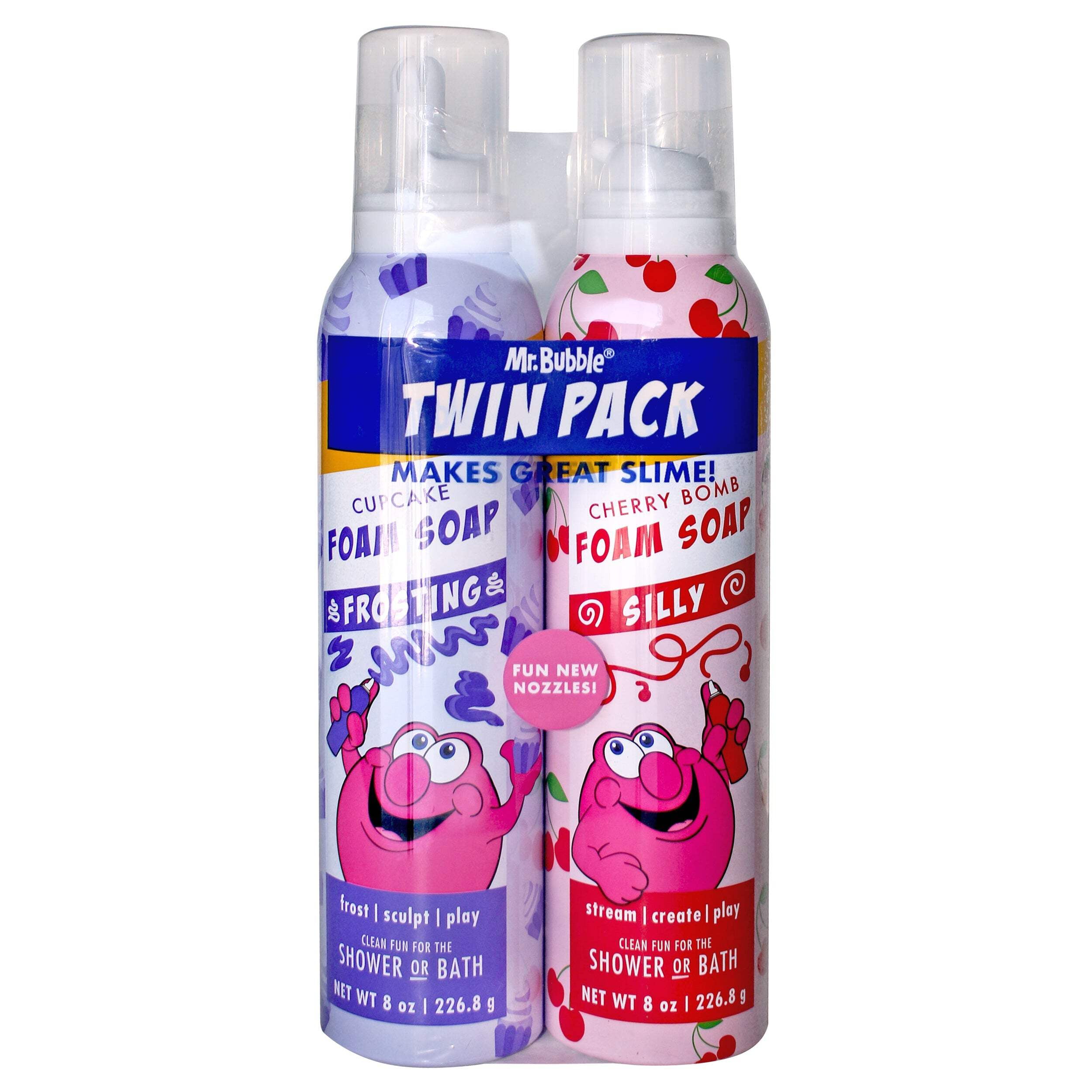 Mr. Bubble Foam Soap Twin Pack, Kids Bath Play Spray, Fun Colored ...