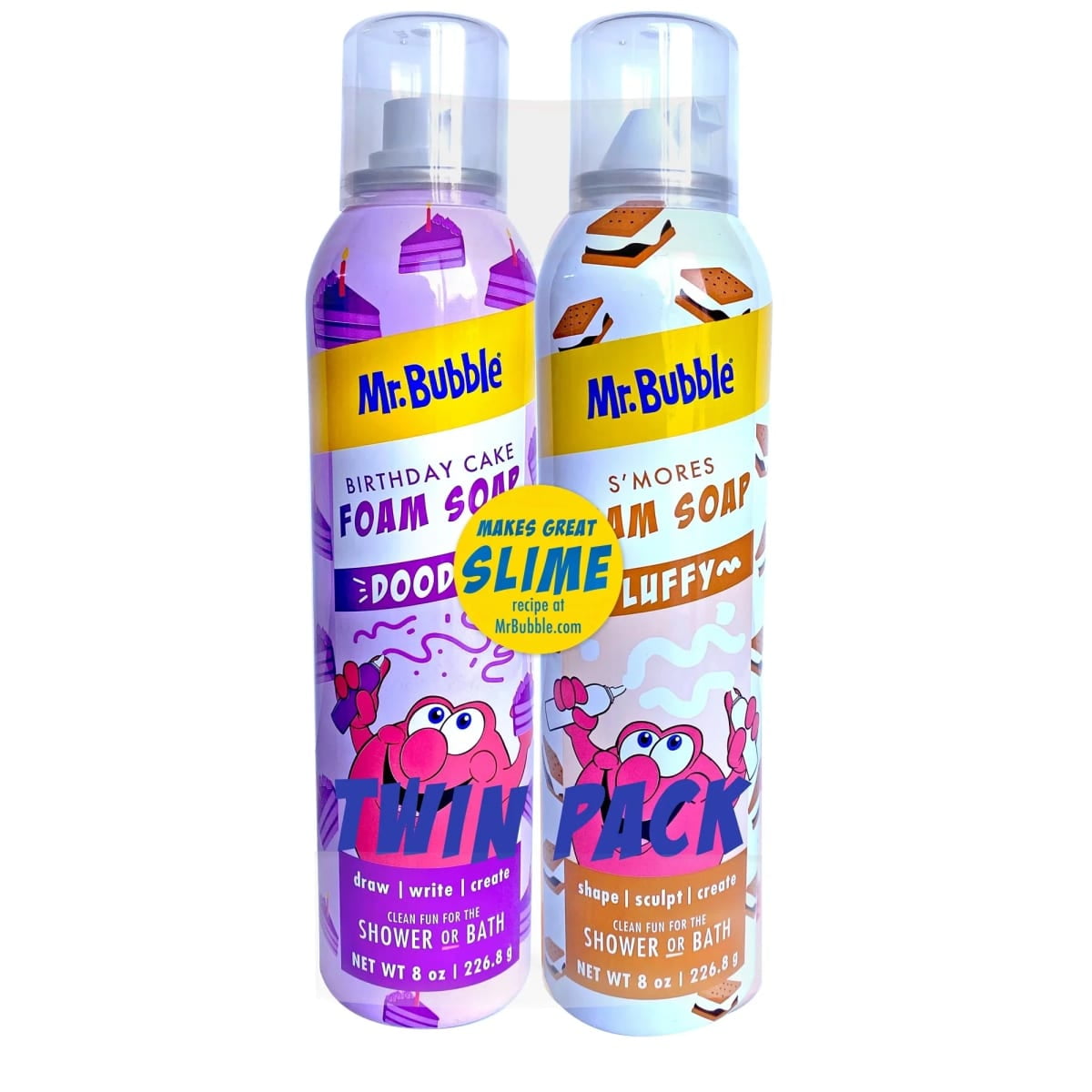Mr. Bubble Foam Soap Twin Pack, Kids Bath Play Spray, Fun Colored ...