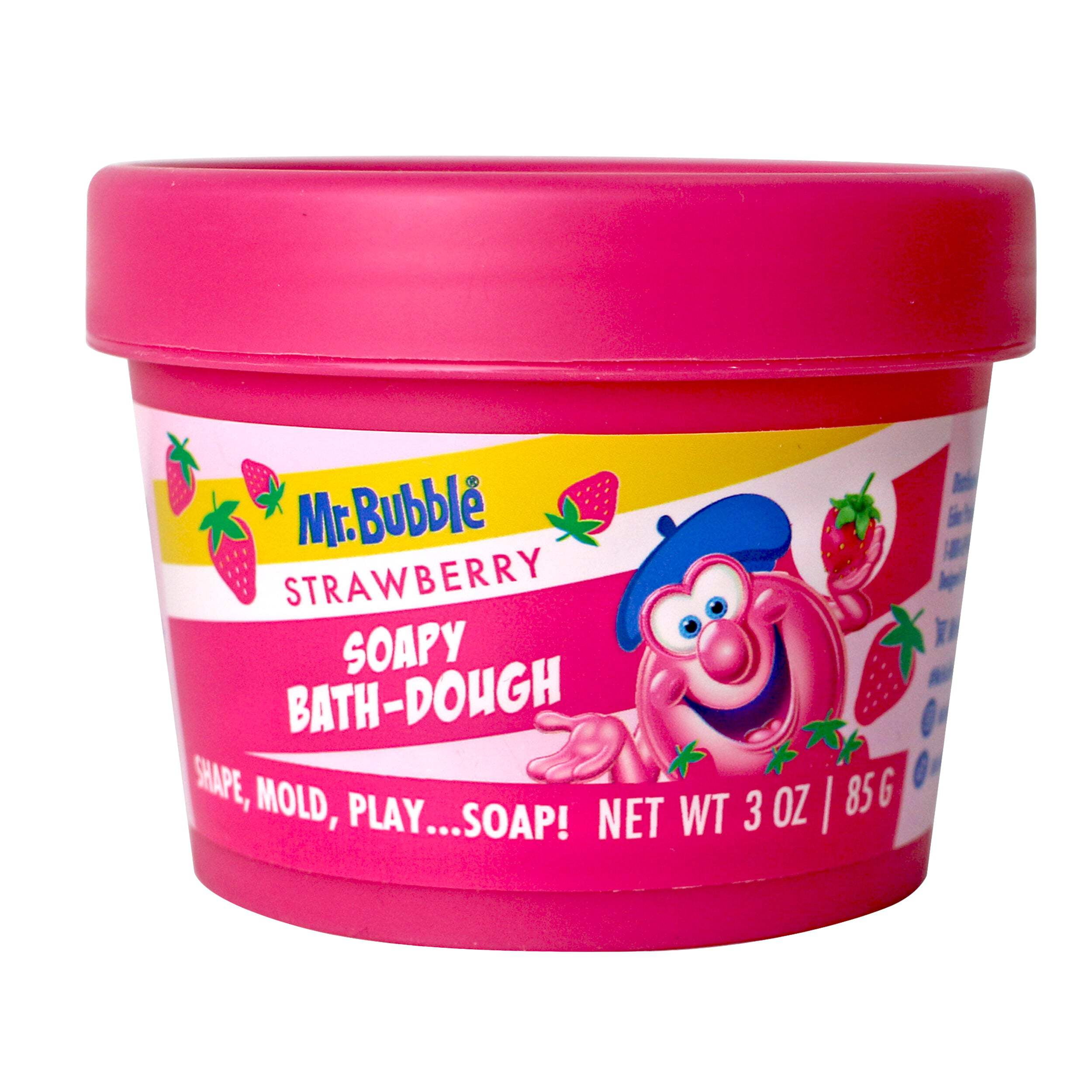 Mr. Bubble Soapy Bath Dough, Strawberry Scent, 3 oz, Moldable Play Soap ...