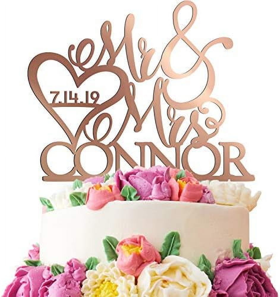 Mr Cake Topper - Wedding Cake Toppers w/Last Name and Date - Cake ...