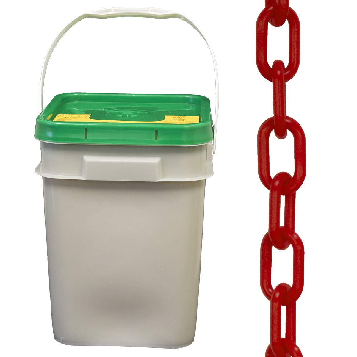 Mr. Chain Plastic Barrier Chain Pail, Red, 2-Inch Link Diameter, 160 ...