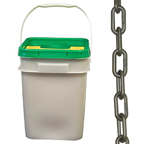 Mr. Chain Plastic Barrier Chain Pail, Silver, 2-Inch Link Diameter, 160 ...