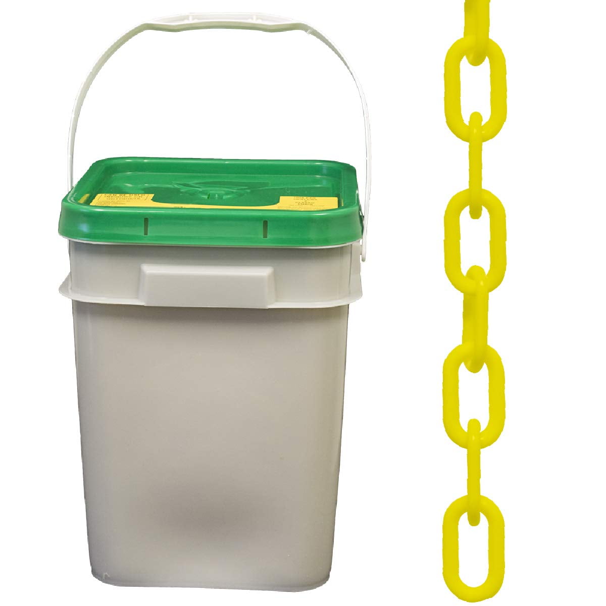 Mr. Chain Plastic Barrier Chain Pail, Yellow, 1.5-Inch Link Diameter ...