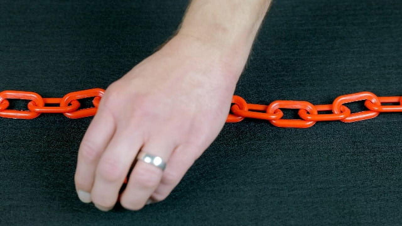 Mr. Chain Plastic Barrier Chain, Red, 1.5-Inch Link Diameter, 50-Foot ...