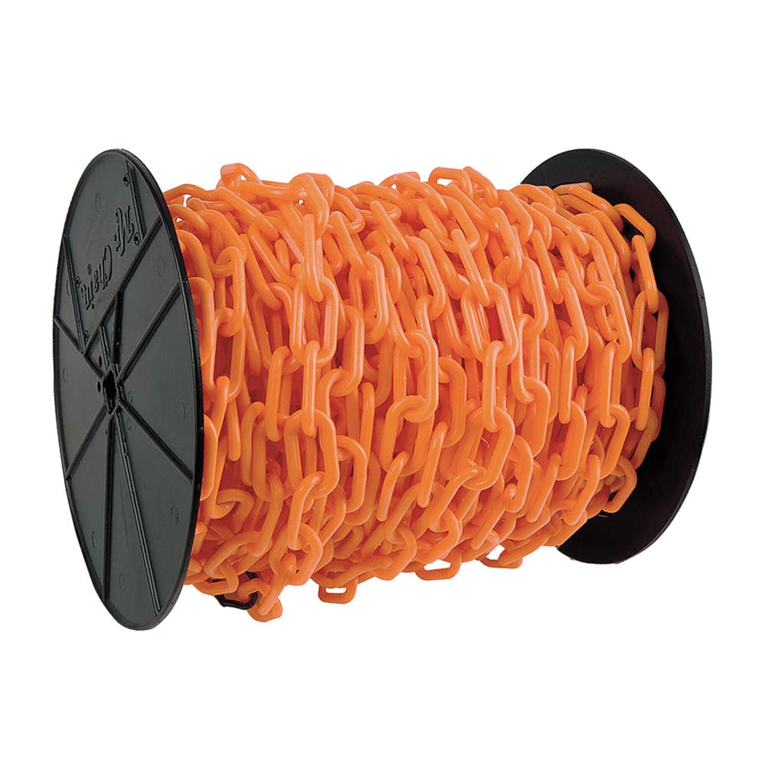 Mr. Chain Plastic Barrier Chain Reel, Safety Orange, 1.5-Inch Link ...