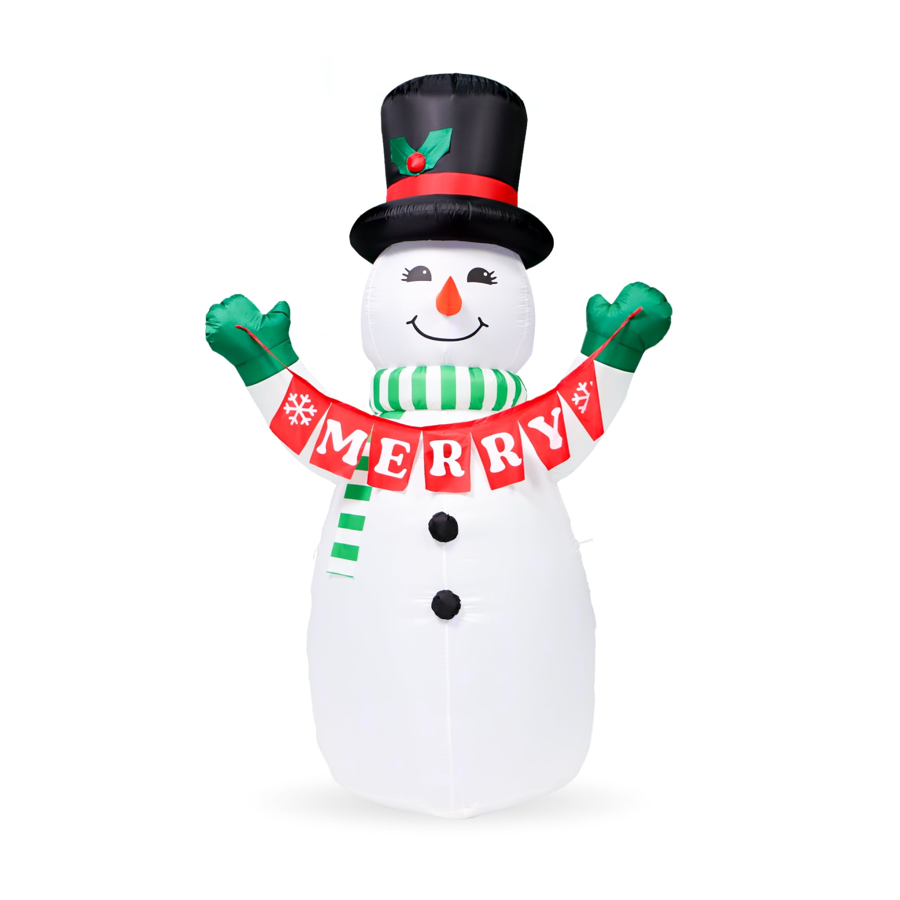 Mr. Christmas 10 ft. Outdoor Lit Inflatable - Merry Snowman - Walmart.com