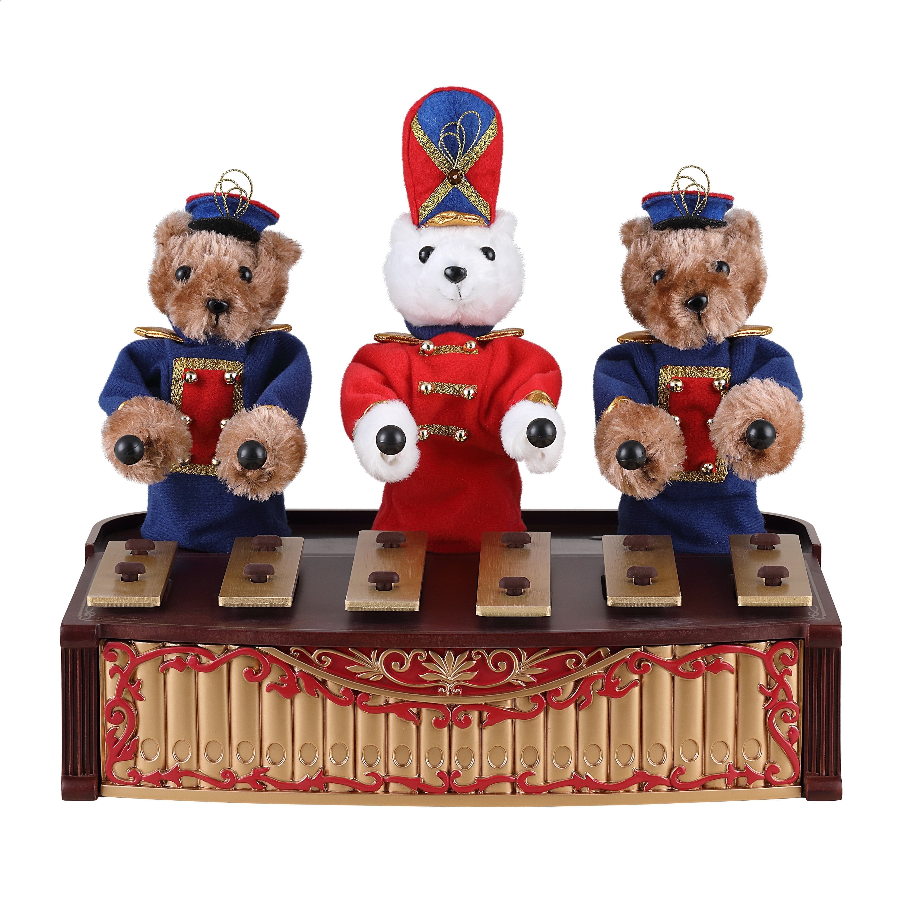 Mr. Christmas 10 in. Animated Bandstand Bears, Red - Walmart.com