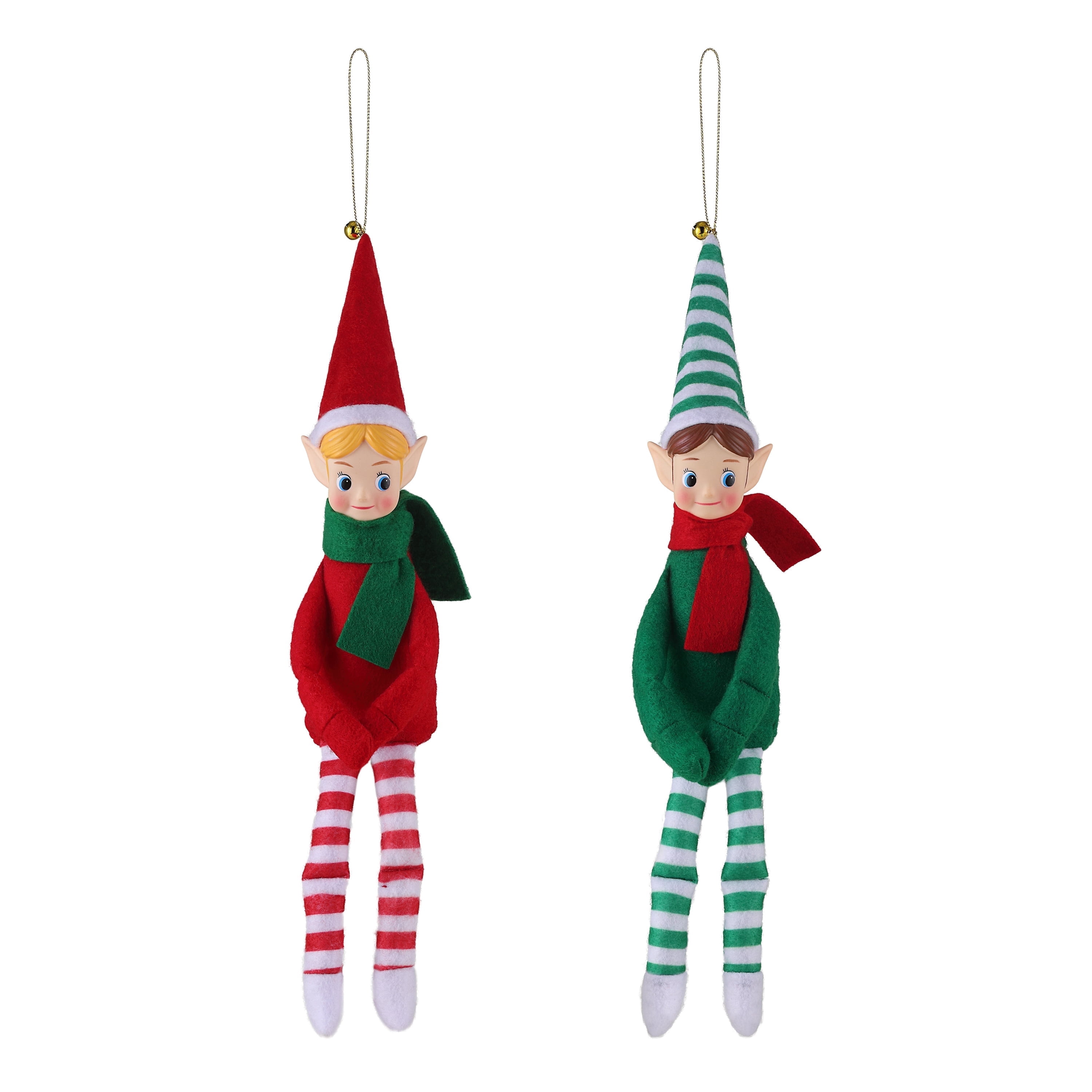 Mr. Christmas 11.5 in Recordable Knee Hugger Elves, Decorative Figurine ...