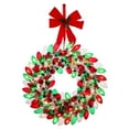 "Mr. Christmas 17"" LED Lit Retro C9 Bulb Holiday Wreath, Multicolored ...