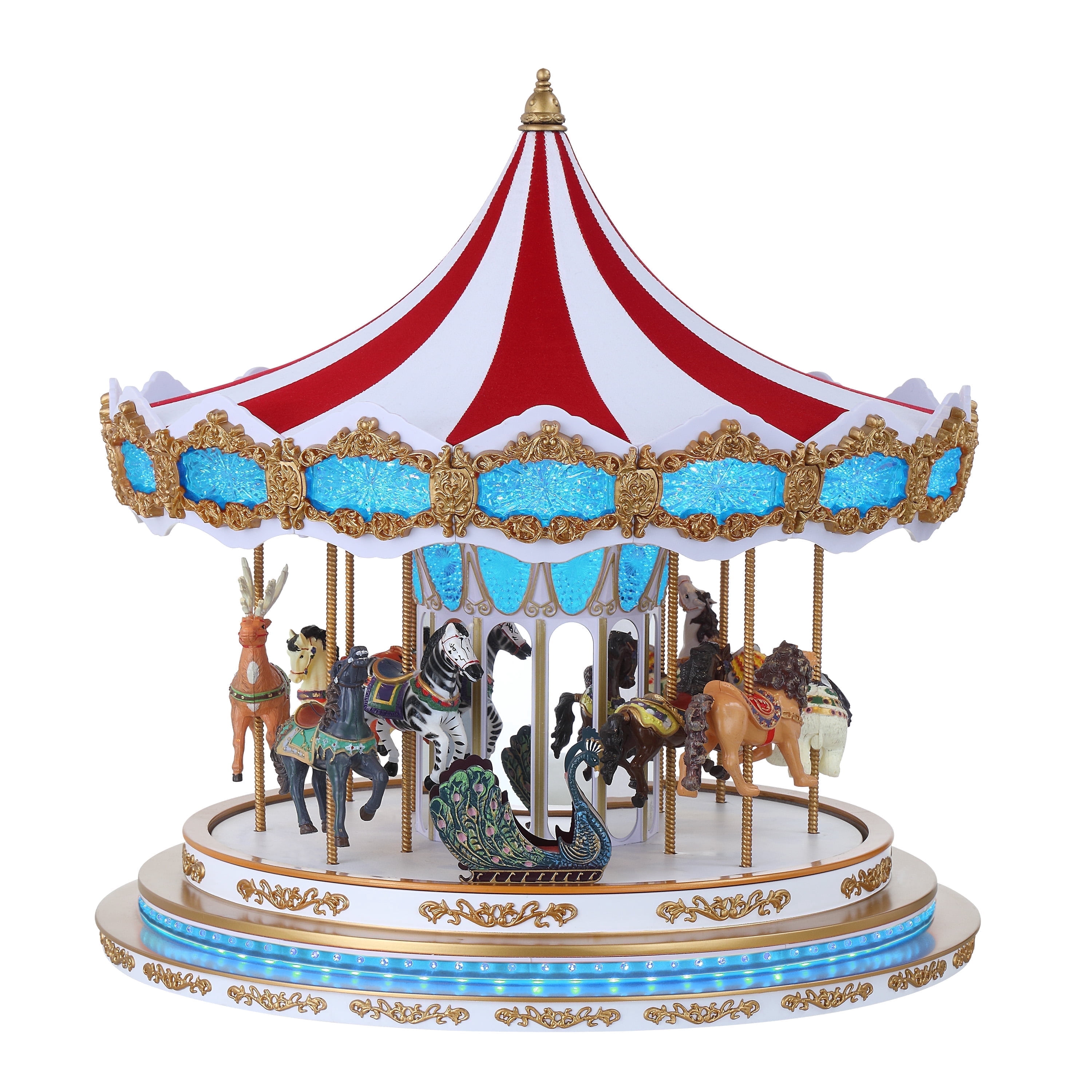 Mr. Christmas 17 in. Animated Light Show Carousel - Walmart.com