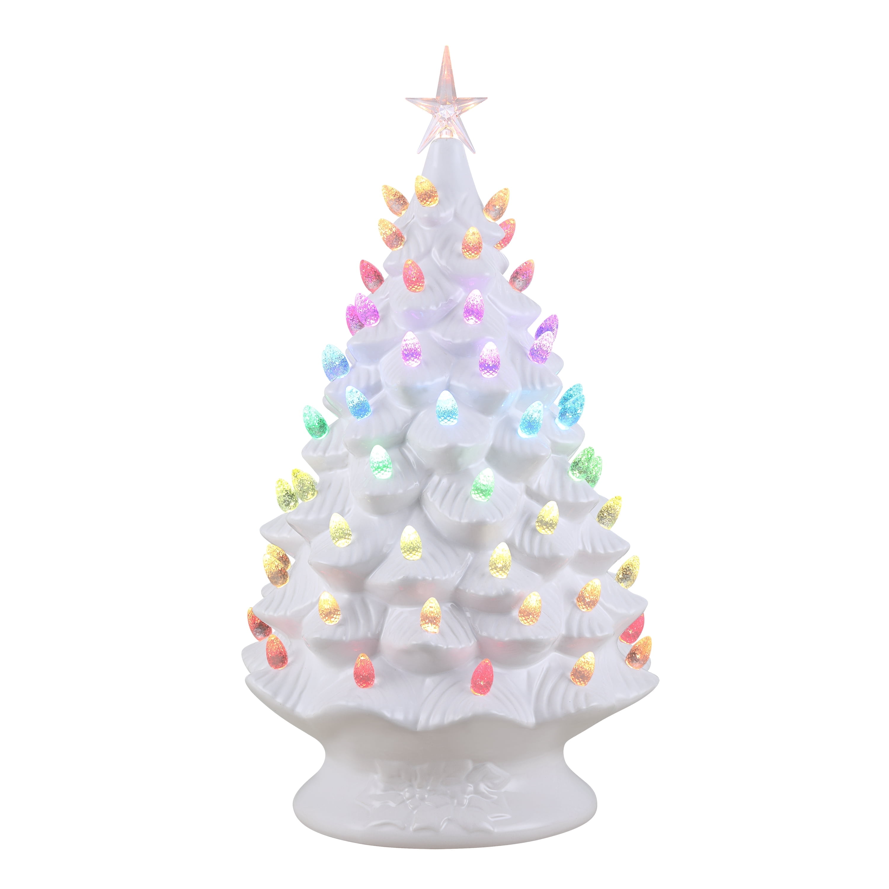 Mr. Christmas 24 in. Nostalgic Ceramic Tree with RGB Color Changing ...