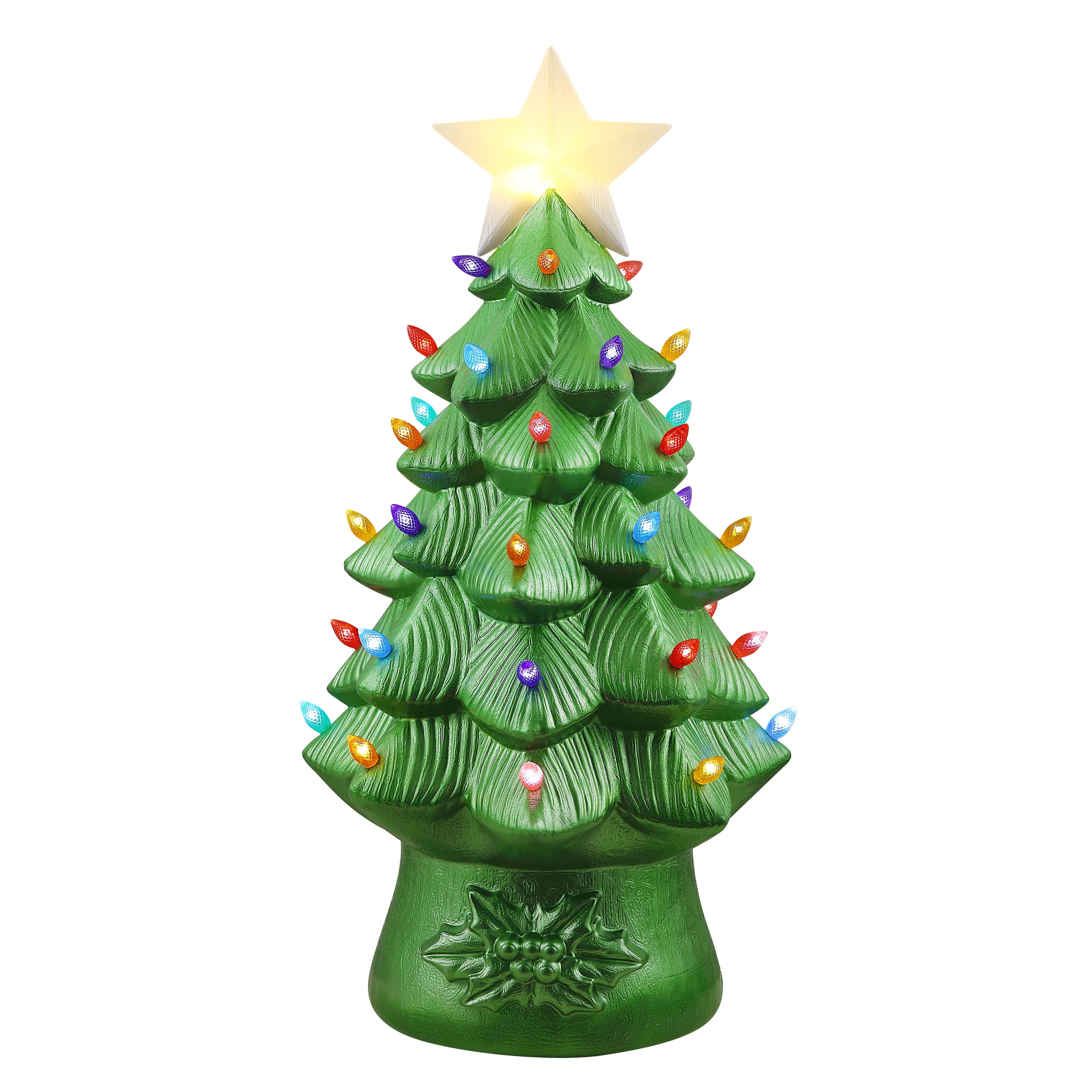 Mr. Christmas 40 in. Blow Mold Nostalgic Round Tree - Metallic ...