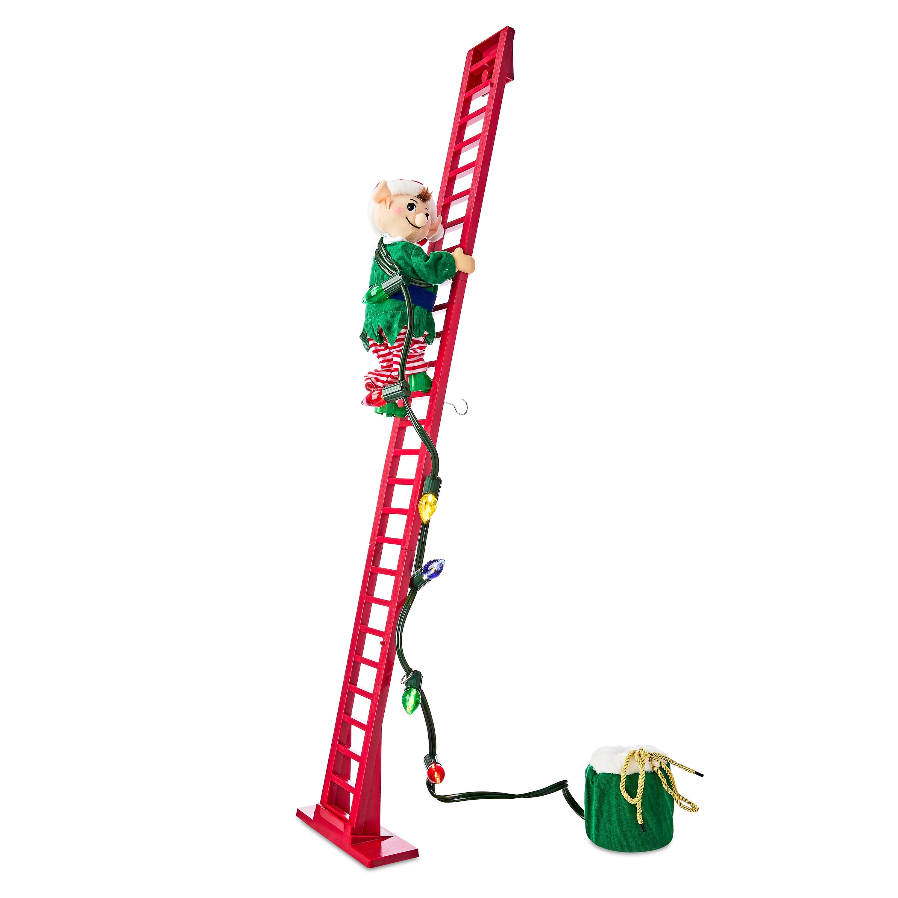Mr. Christmas 42" Super Climbing Elf Decoration, Green - Walmart.com