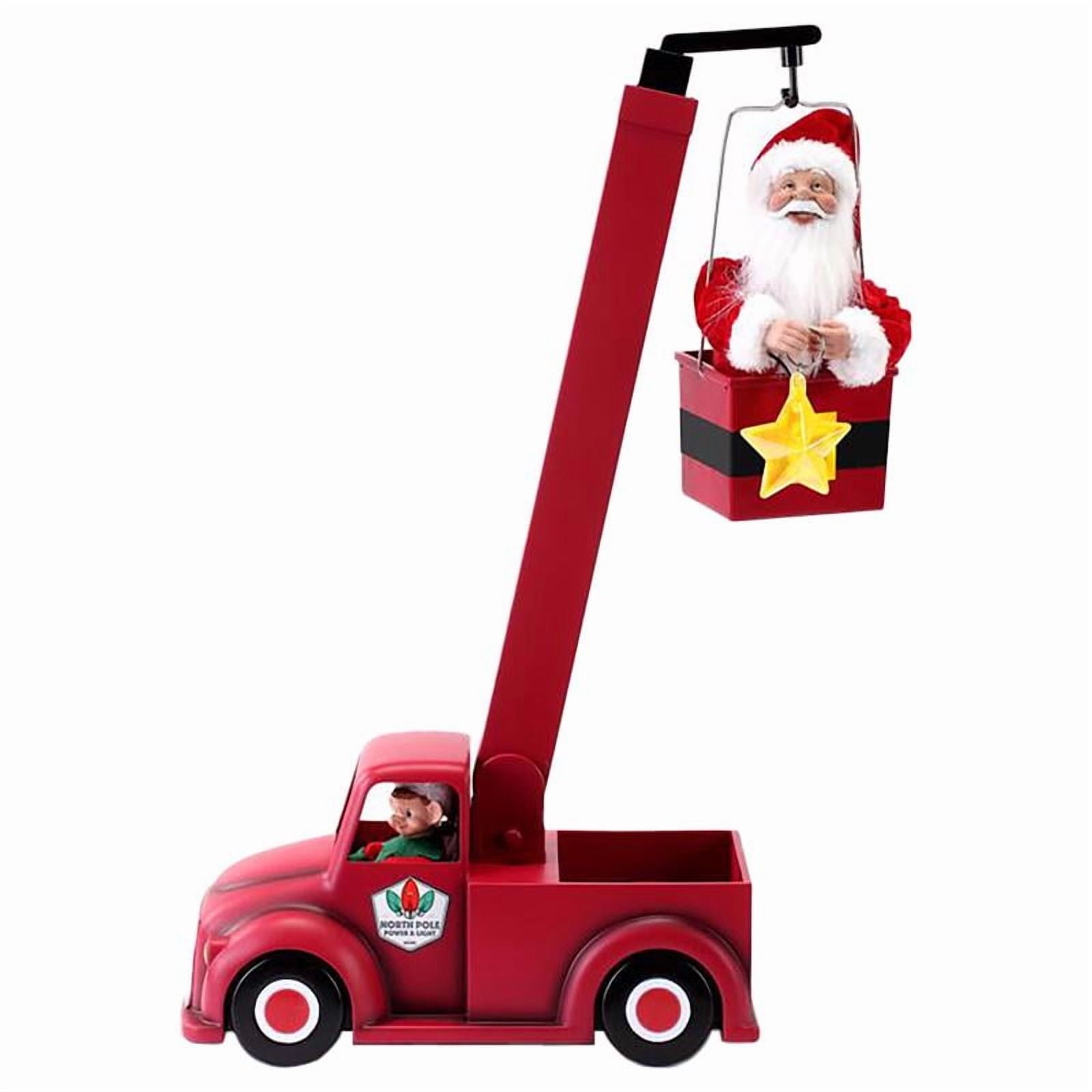 Mr. Christmas 43" Animated North Pole Lighting Crew, White Santa, Red ...
