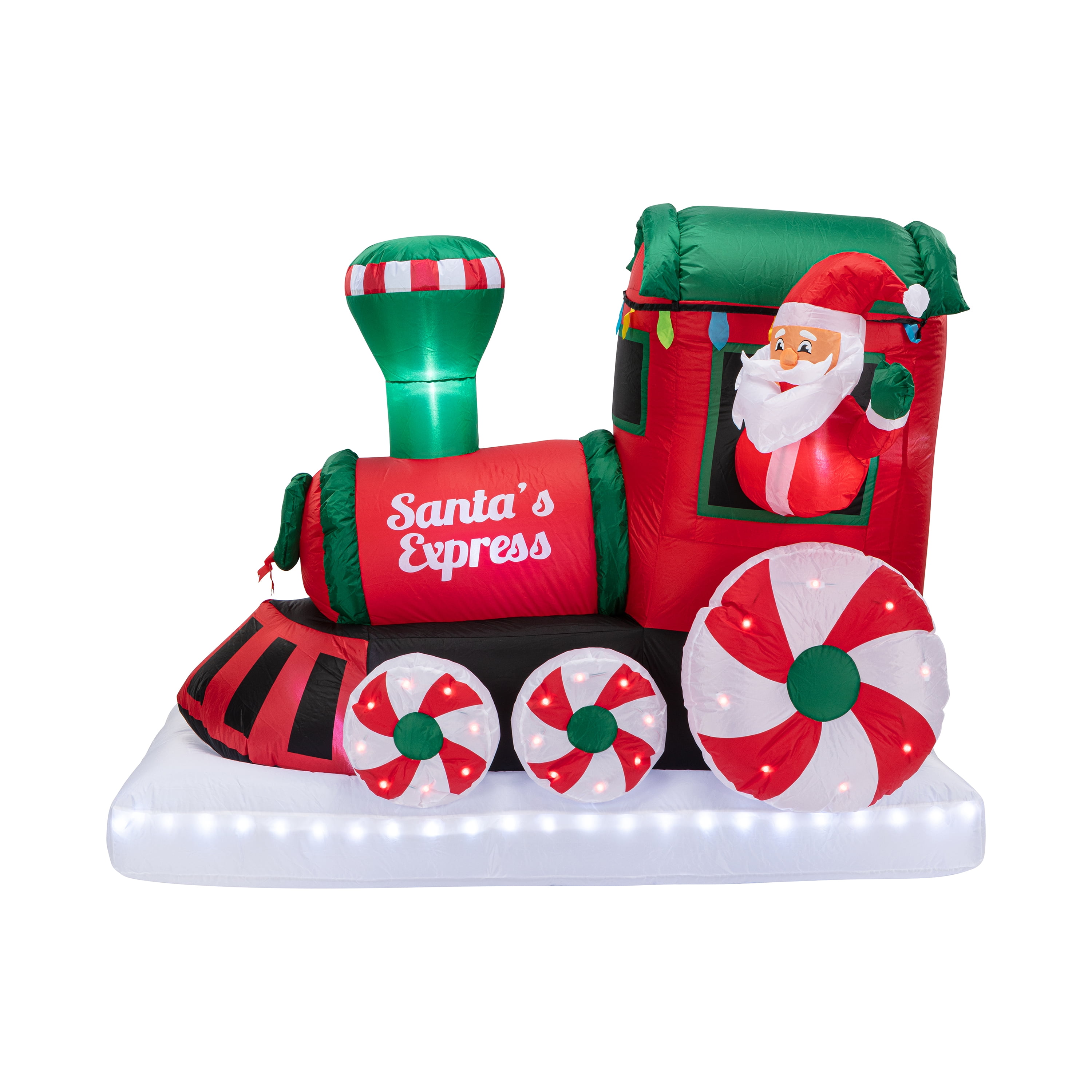 Mr. Christmas 6 ft. Outdoor Lit Inflatable - Santa's Express Train ...