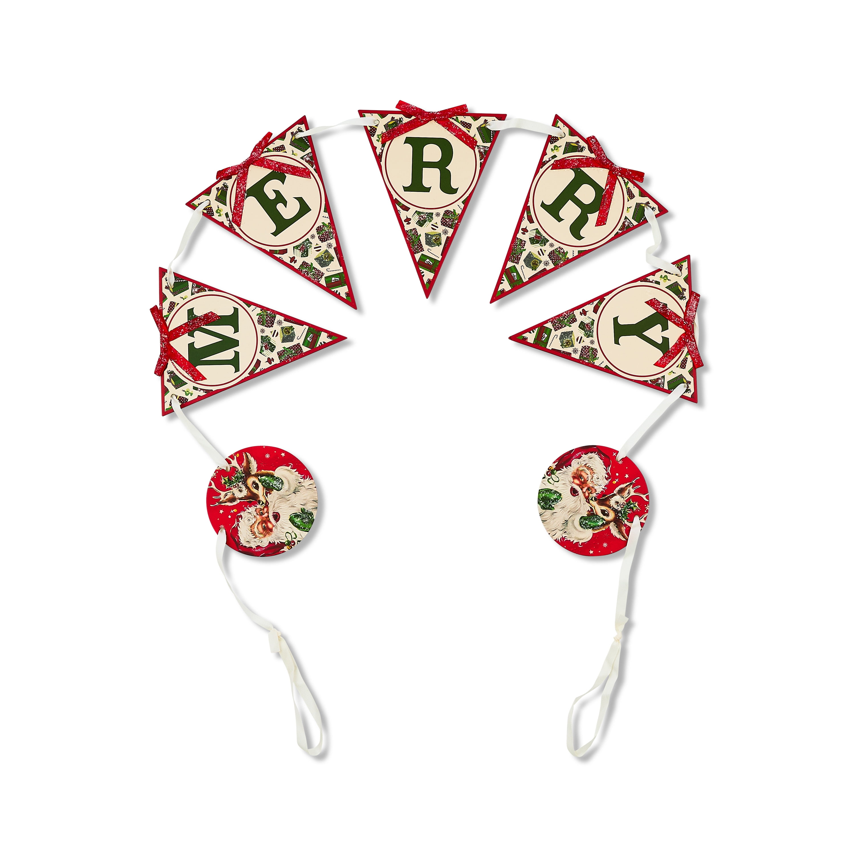 Mr. Christmas 72-inch-long Decorative Vintage Merry Christmas Banner ...