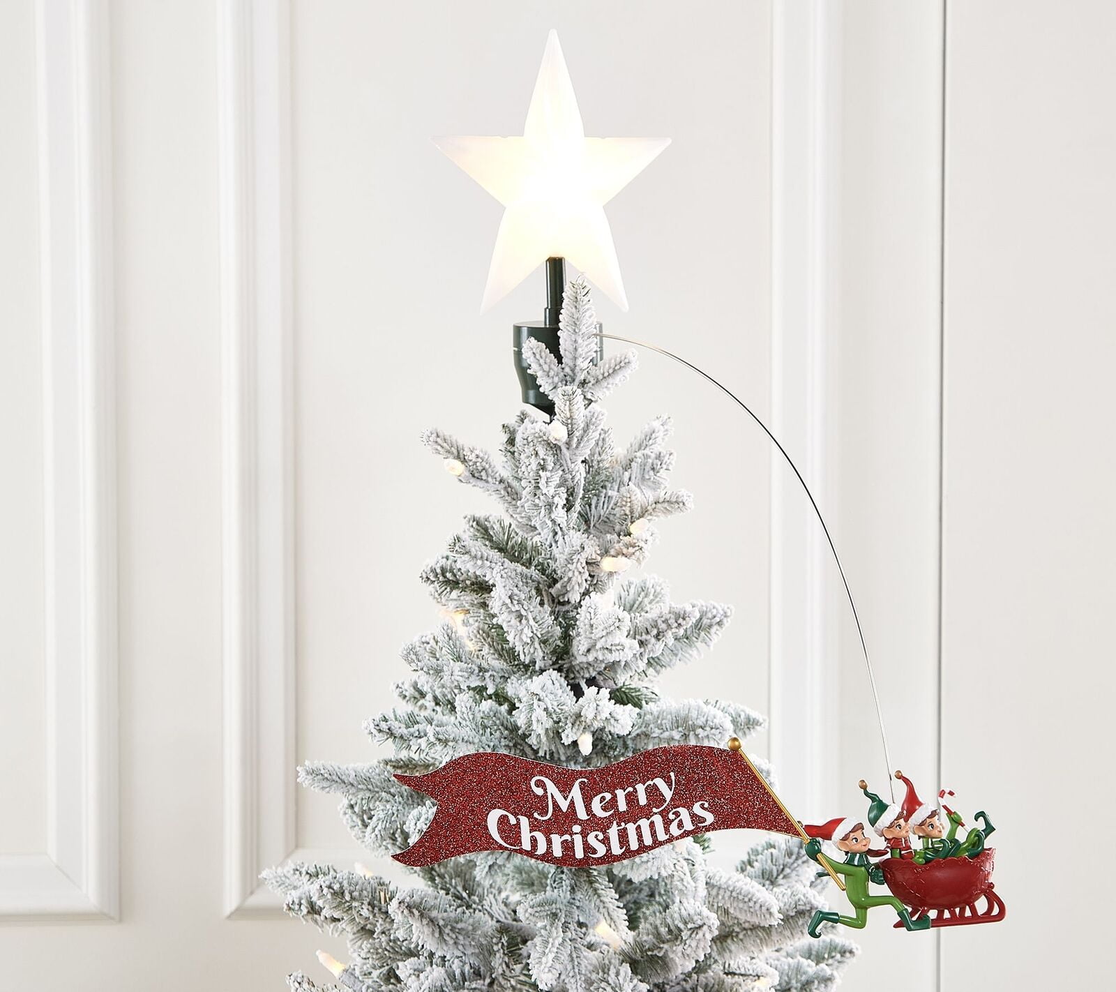 Mr. Christmas Animated Elf Tree Topper in White - Walmart.com