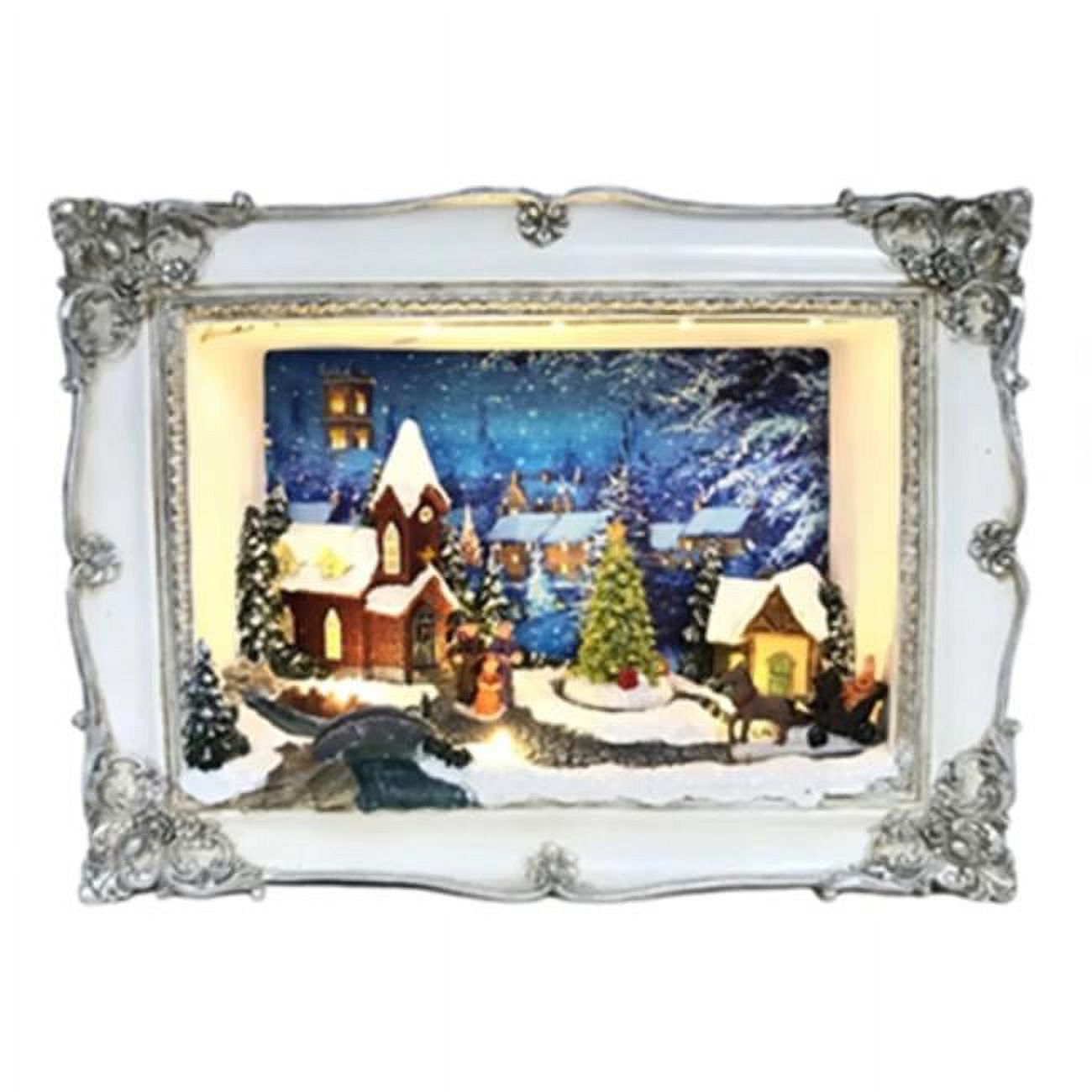 Mr. Christmas Animated Shadow Box Scenes - Church Christmas Dcor, White ...