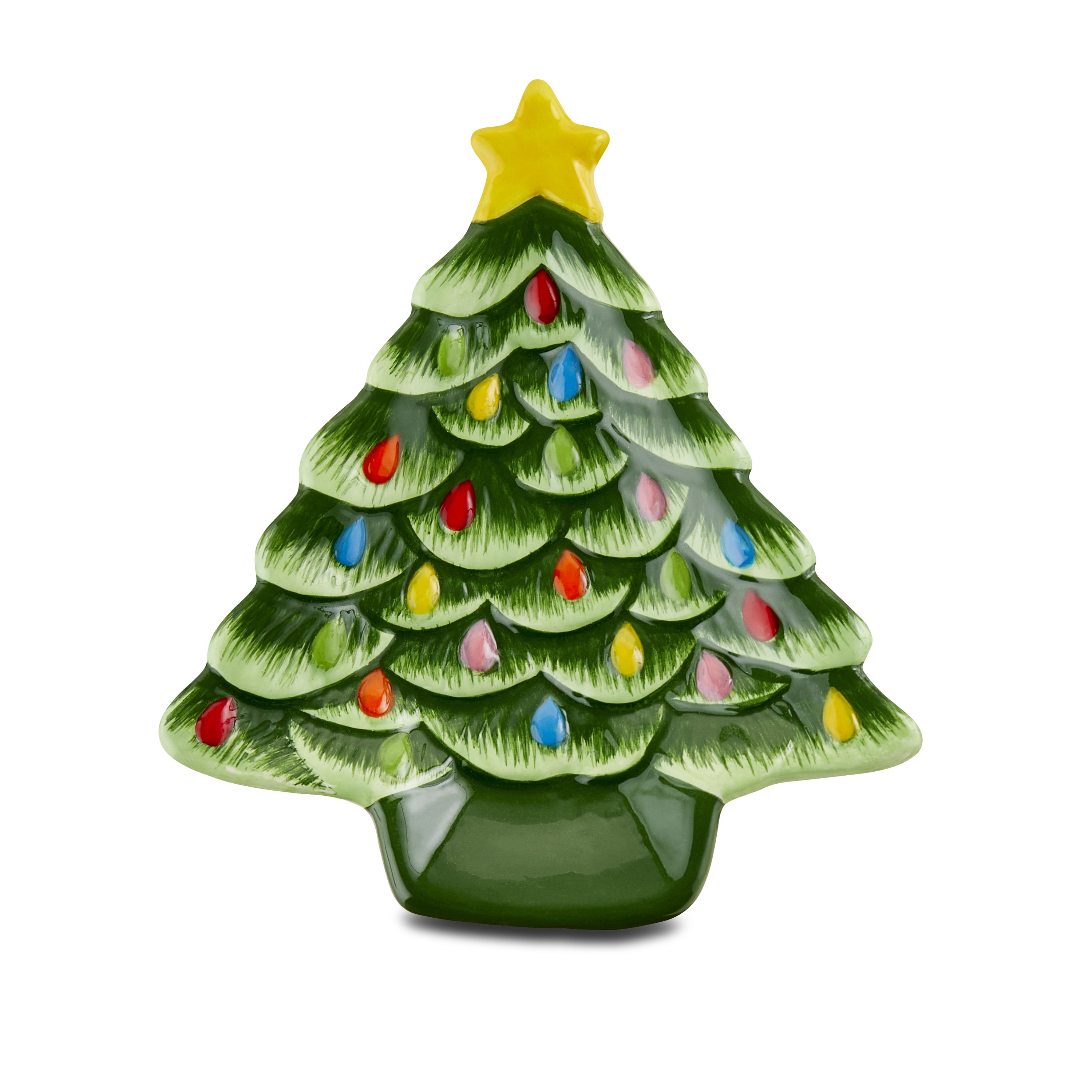 Mr. Christmas Decorative 6" Ceramic Green Tree Trinket Tray - Walmart.com