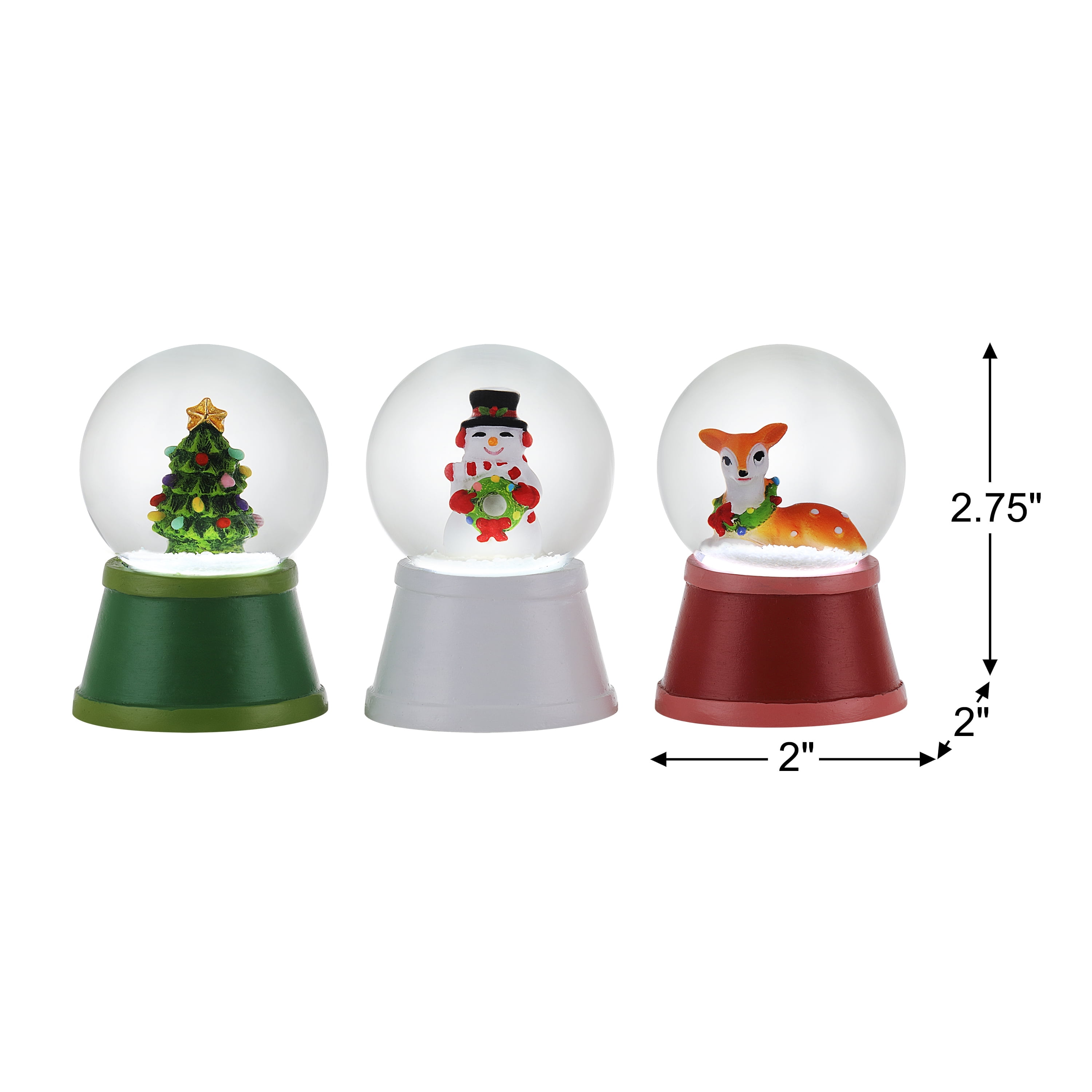Mr. Christmas Mini Lit Snow Globe Set of 3 - Walmart.com