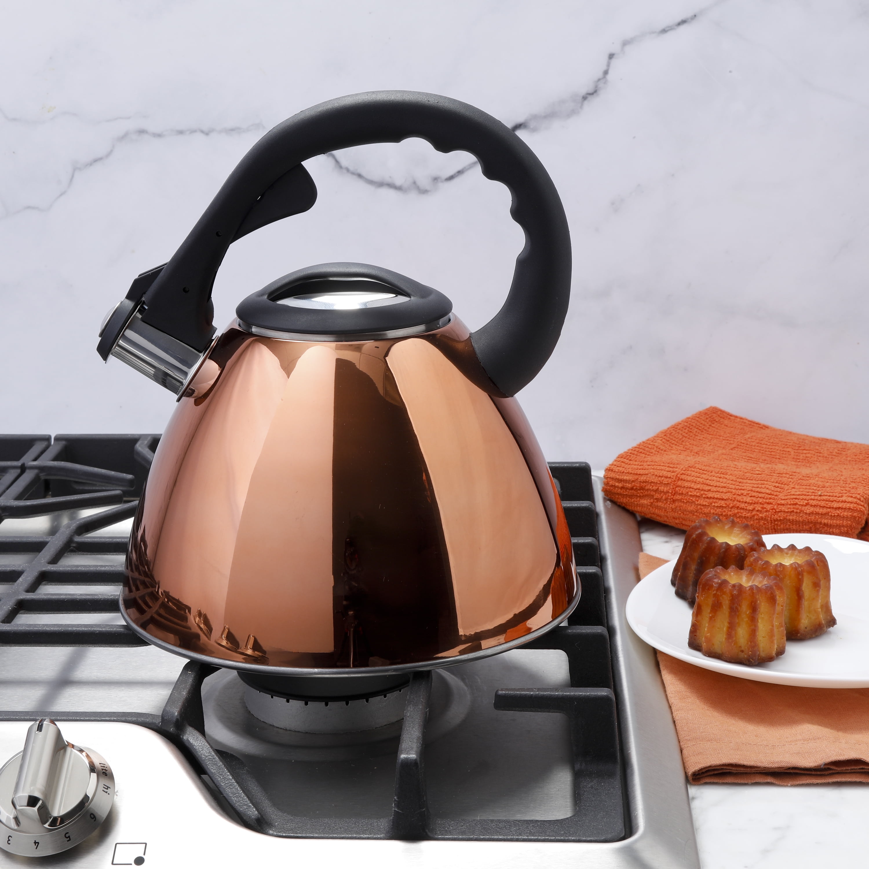 Mr Clarendon 2.6-Quart Metallic Copper Tea Kettle - Walmart.com