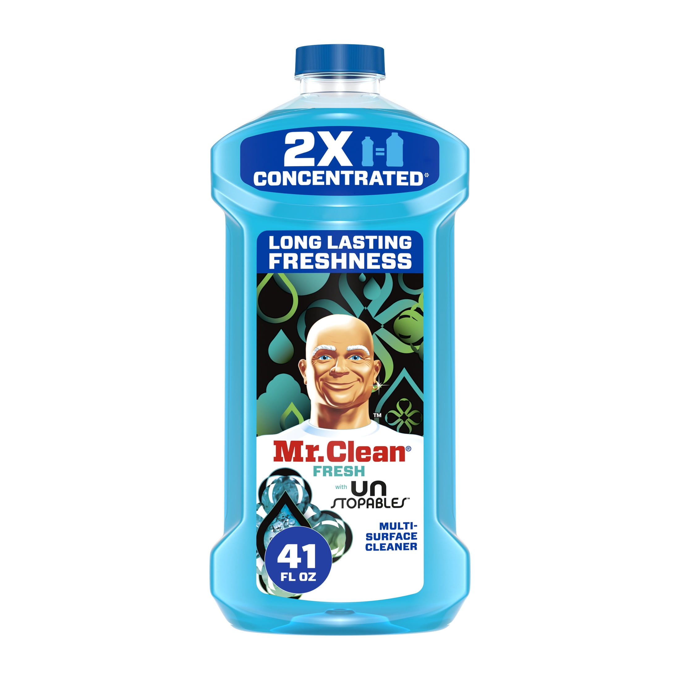 Mr. Clean 2X Concentrated Cleaner, Unstopables Fresh Scent, 41 fl oz ...
