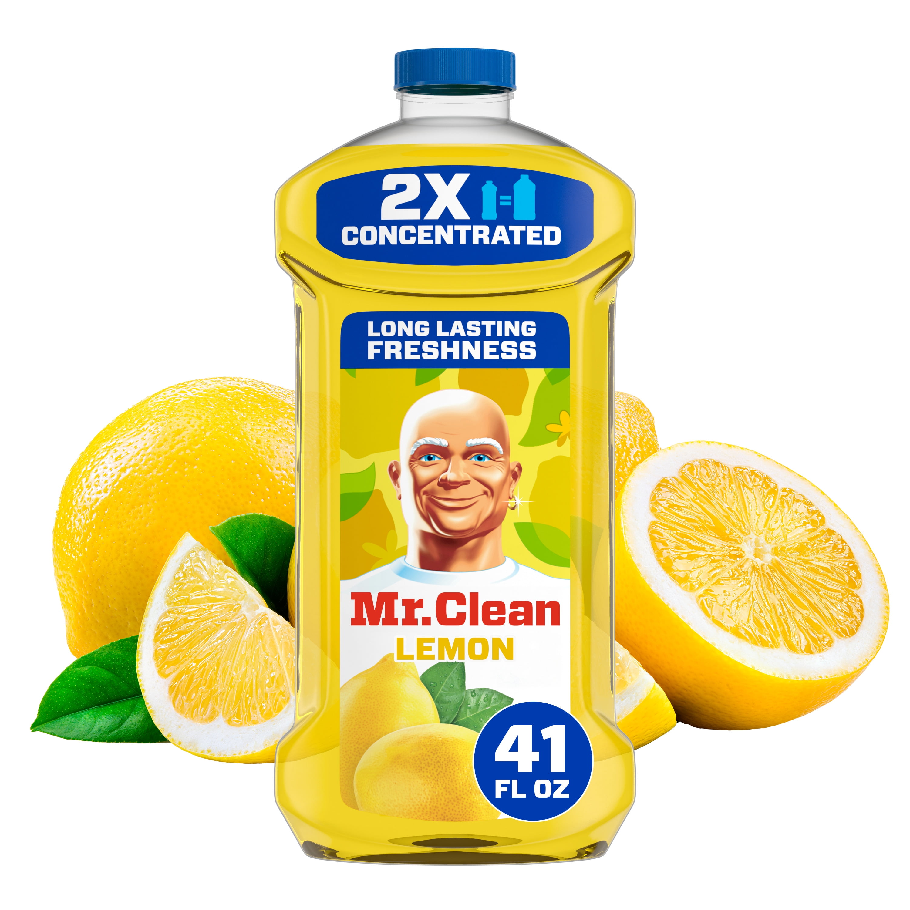 Mr. Clean 2X Concentrated Floor Cleaner, All Purpose Cleaner, Mop Soap, Lemon, 41 fl oz ...
