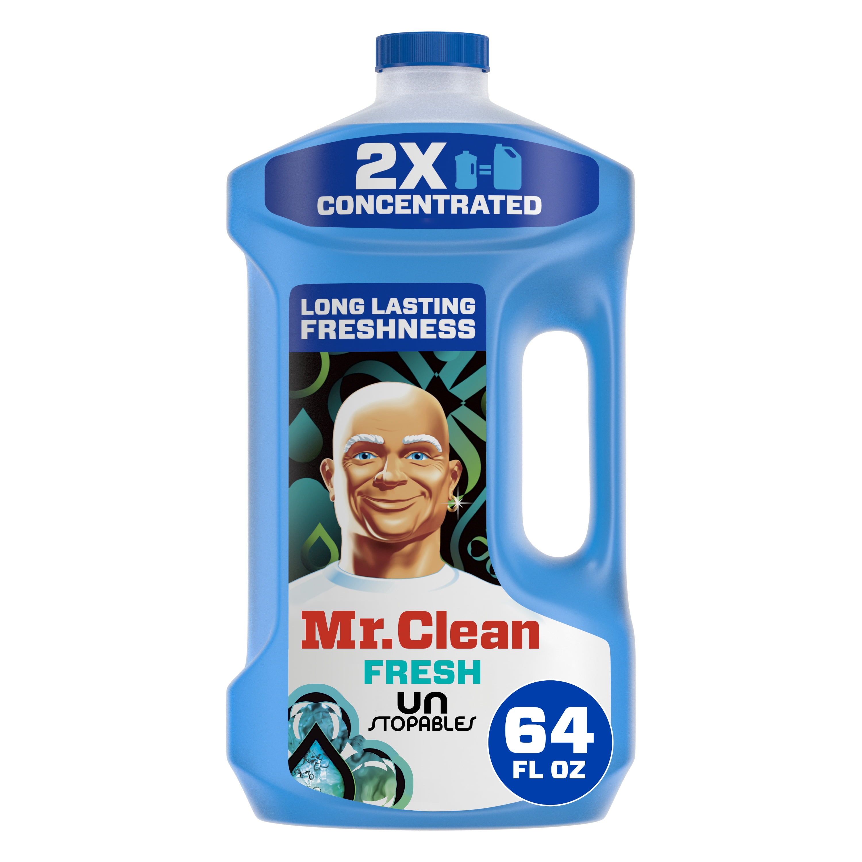 Mr. Clean 2X Concentrated Multi Surface, All Purpose Cleaner with Unstopables Fresh Scent, 64 fl ...
