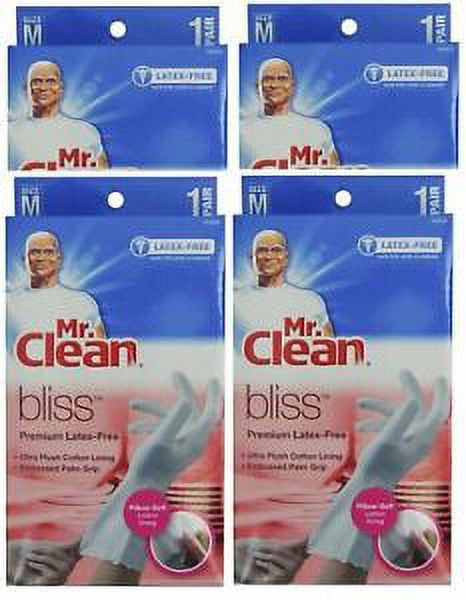 Mr. Clean Bliss Premium Latex-Free Gloves, Medium - 4 pairs - Walmart.com