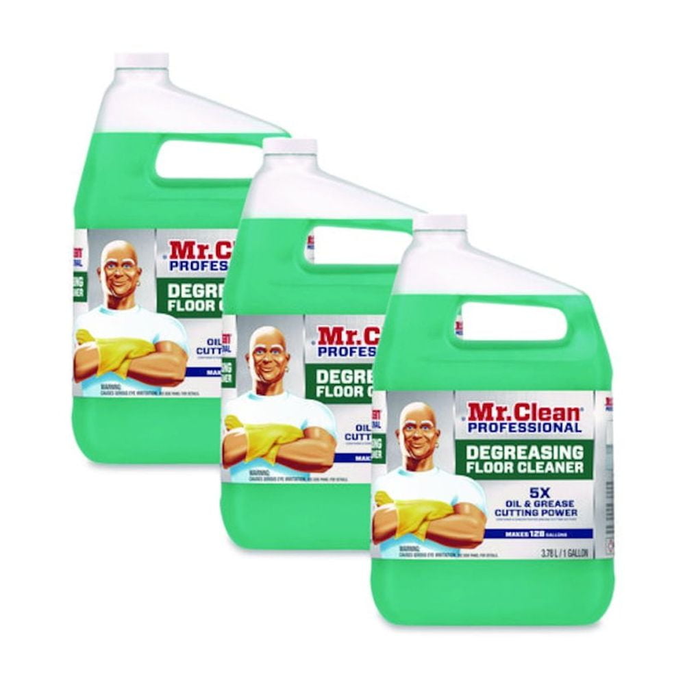 Mr. Clean Degreasing Floor Cleaner, 1 gal Bottle, 3/Carton - Walmart.com