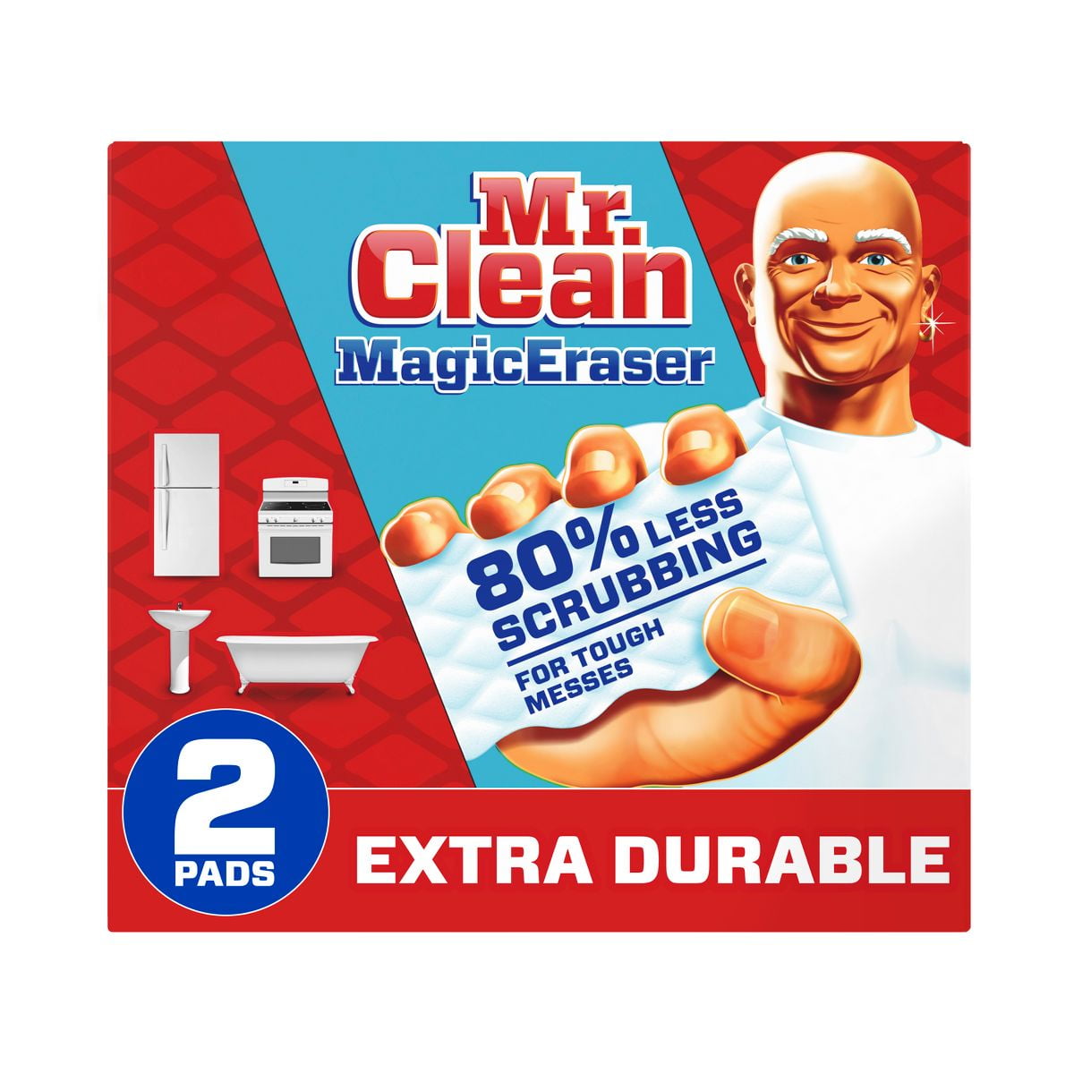 Mr. Clean Extra Durable Scrub Magic Eraser Sponges - 2ct - Walmart.com