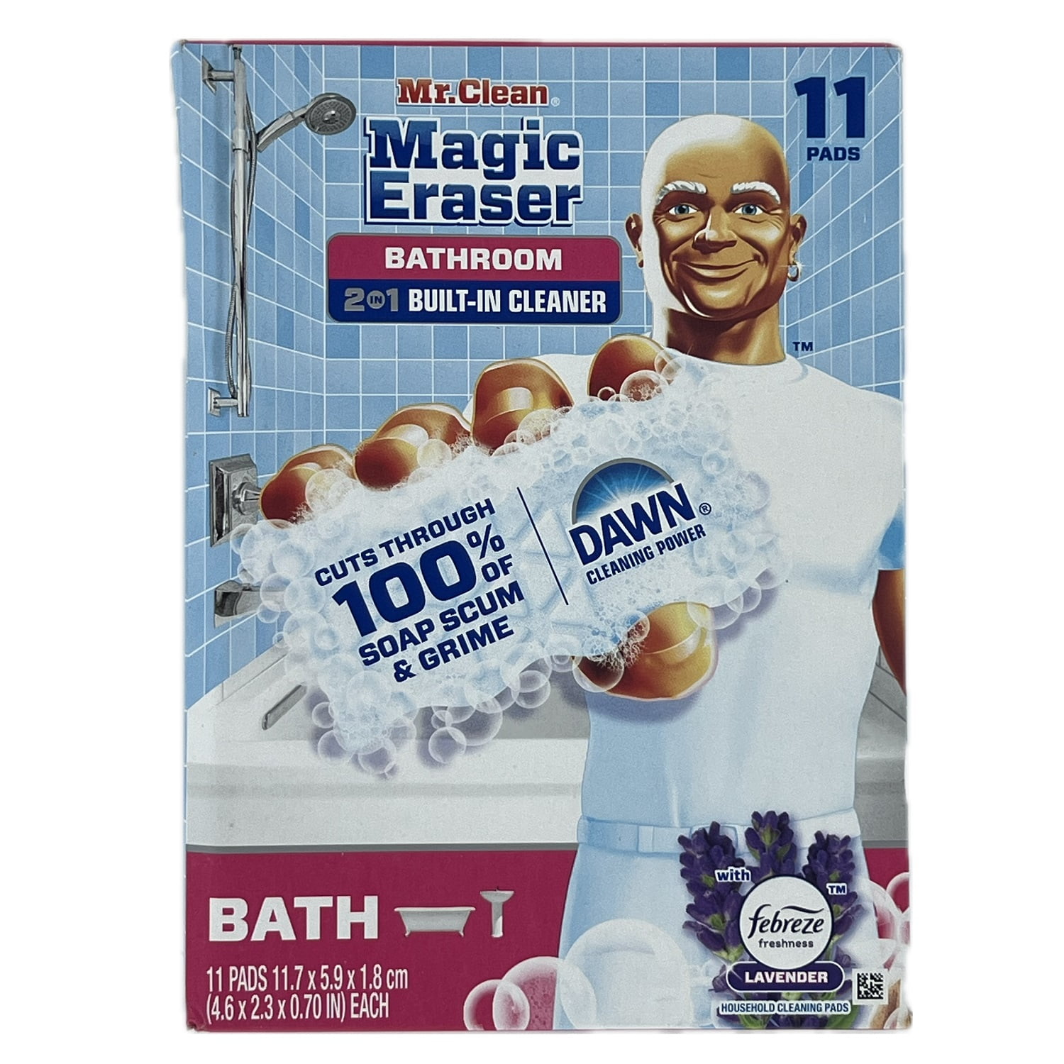 Mr. Clean Magic Eraser Bathroom 2 in 1 Built in Cleaner, 11 Count ...