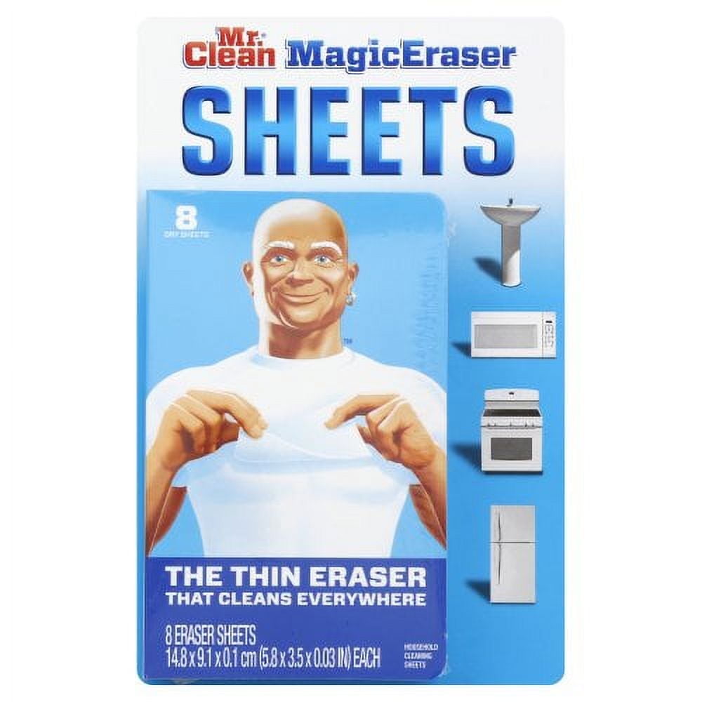 Mr. Clean Magic Eraser Cleaning Sheets, Thin Flexible Foam, 16 White ...