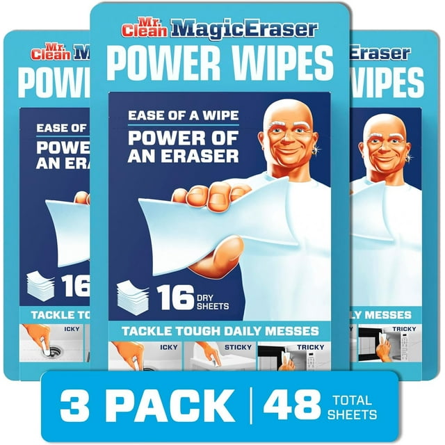 Mr. Clean Magic Eraser Cleaning Wipes For Kitchen, Bathroom, and Shower ...
