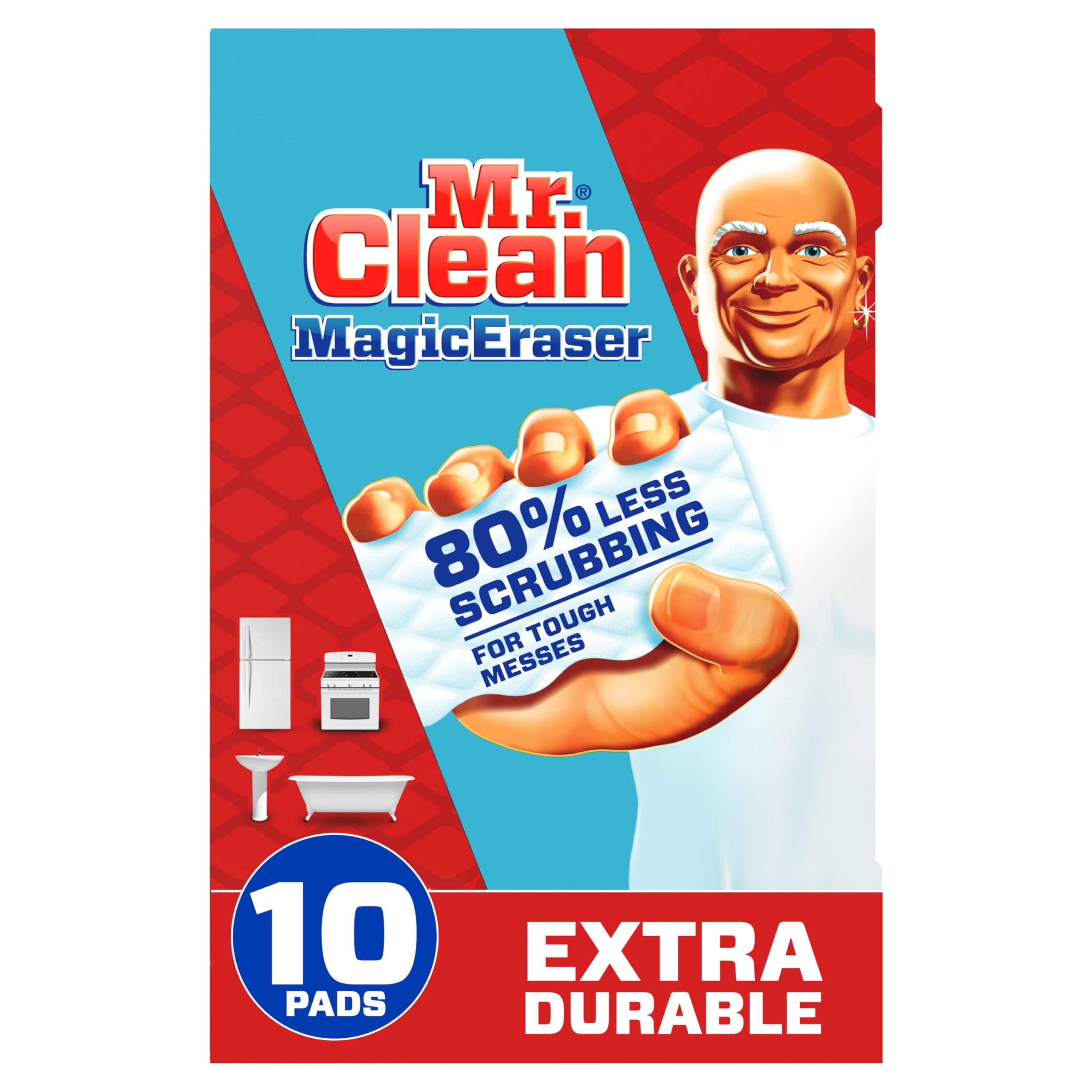 Mr. Clean Magic Eraser, Extra Durable, Multi Purpose Cleaner, Shoe ...
